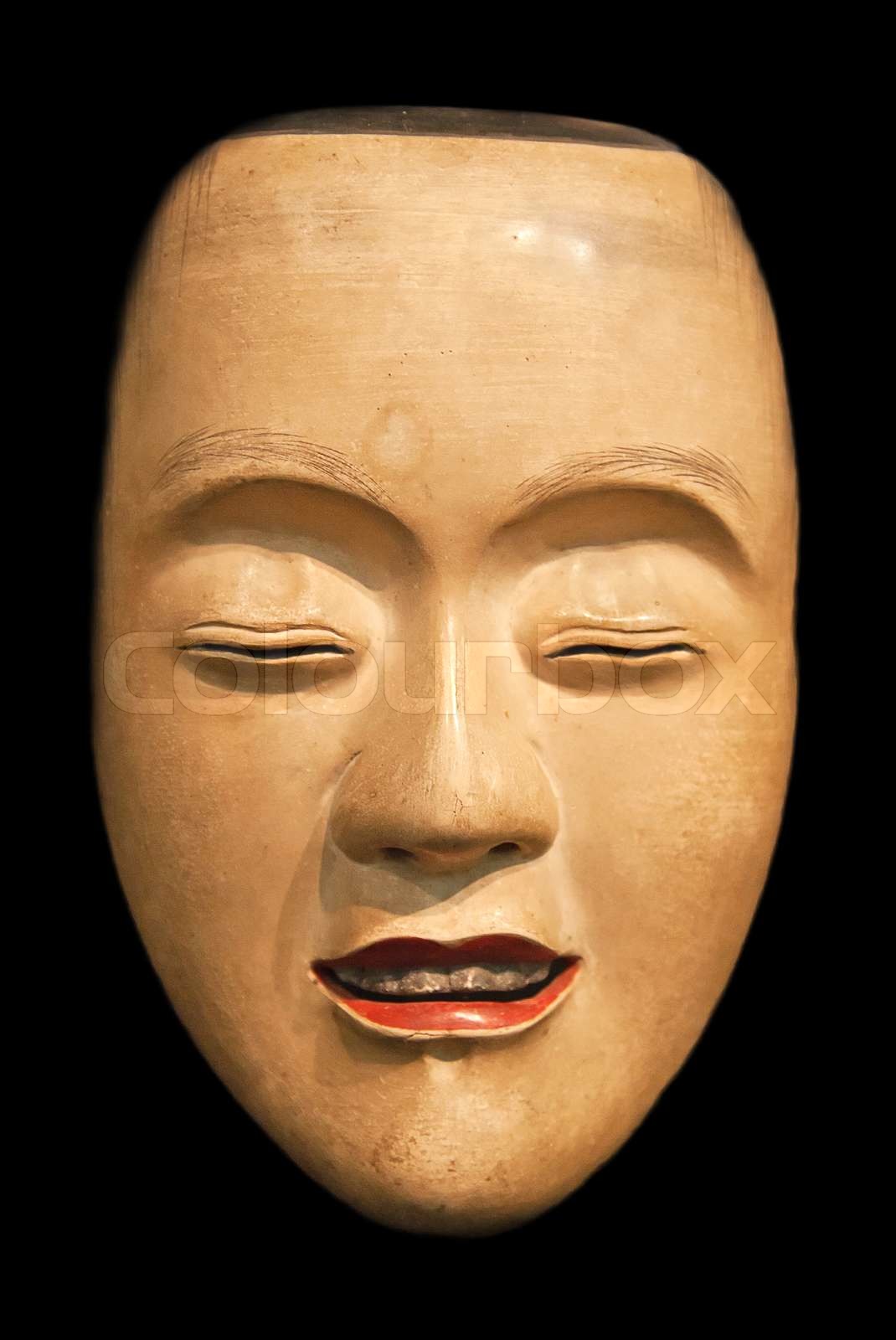 Ko-Kasshiki (young servant) mask from japanese Noh theatre | Stock ...