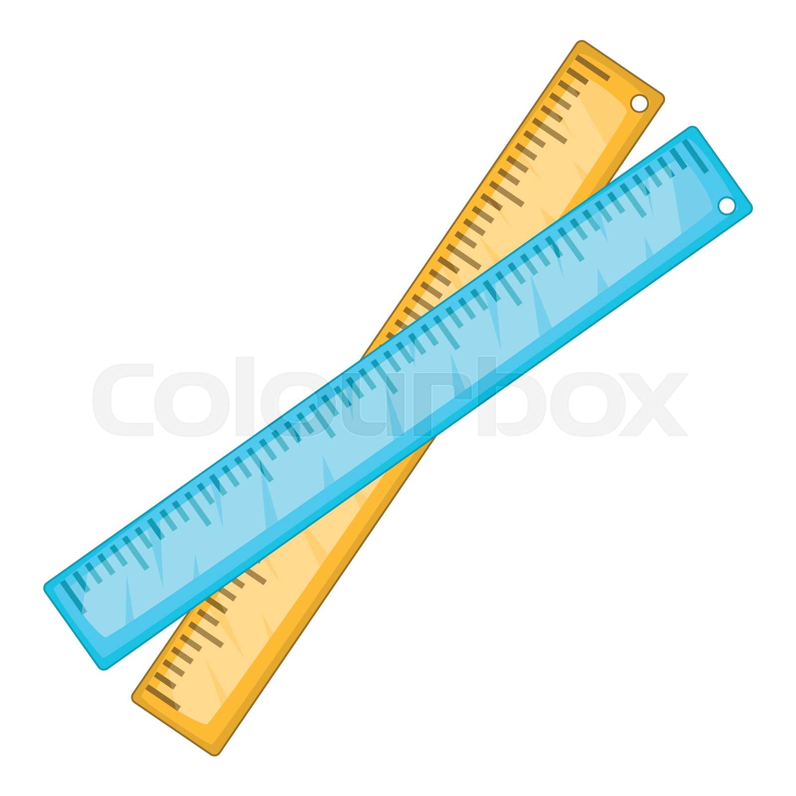 Two crossed rulers icon, cartoon style | Stock vector | Colourbox