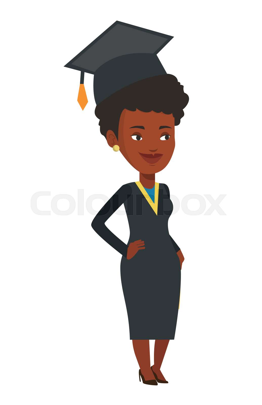 African-american graduate vector illustration. | Stock vector | Colourbox