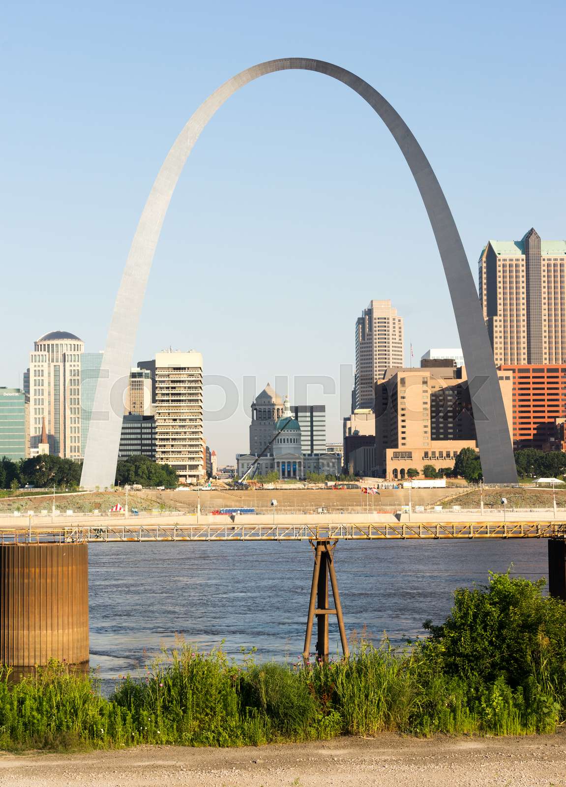 St Louis Missouri Downtown City Skyline Arch Gateway West | Stock image ...