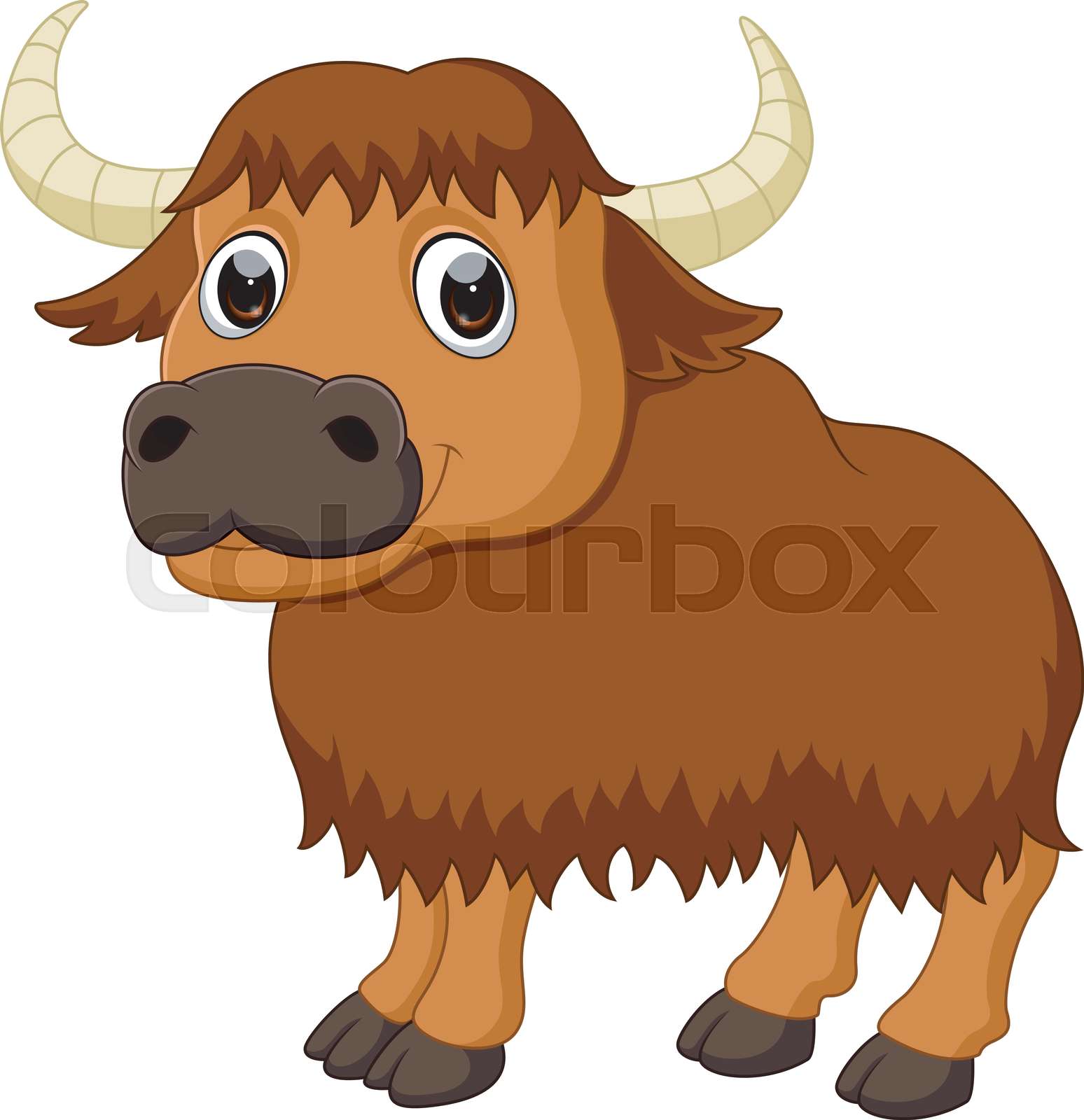 Cute bison cartoon | Stock vector | Colourbox