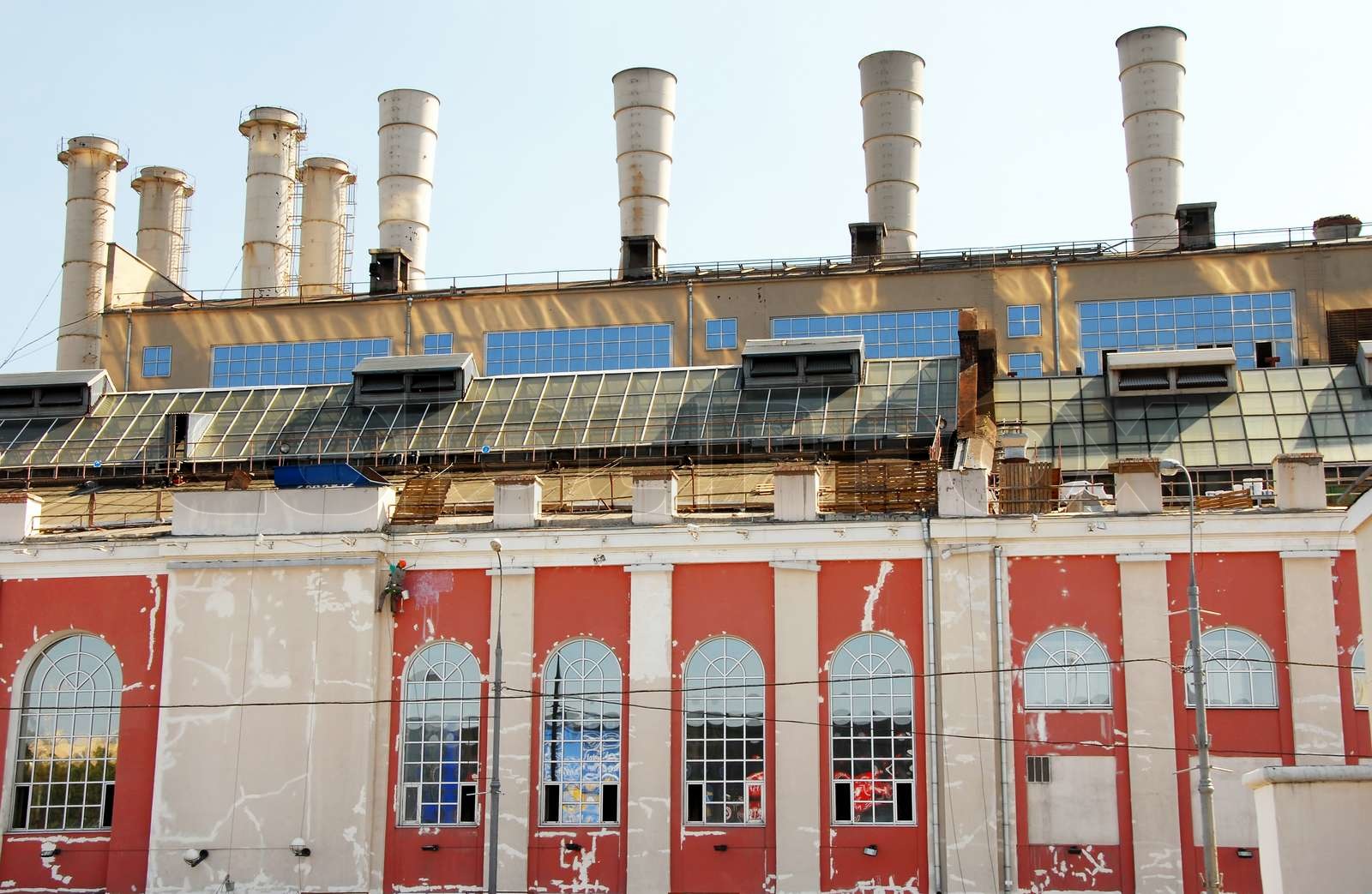 factory architecture details and facade in Moscow, Russia | Stock image ...