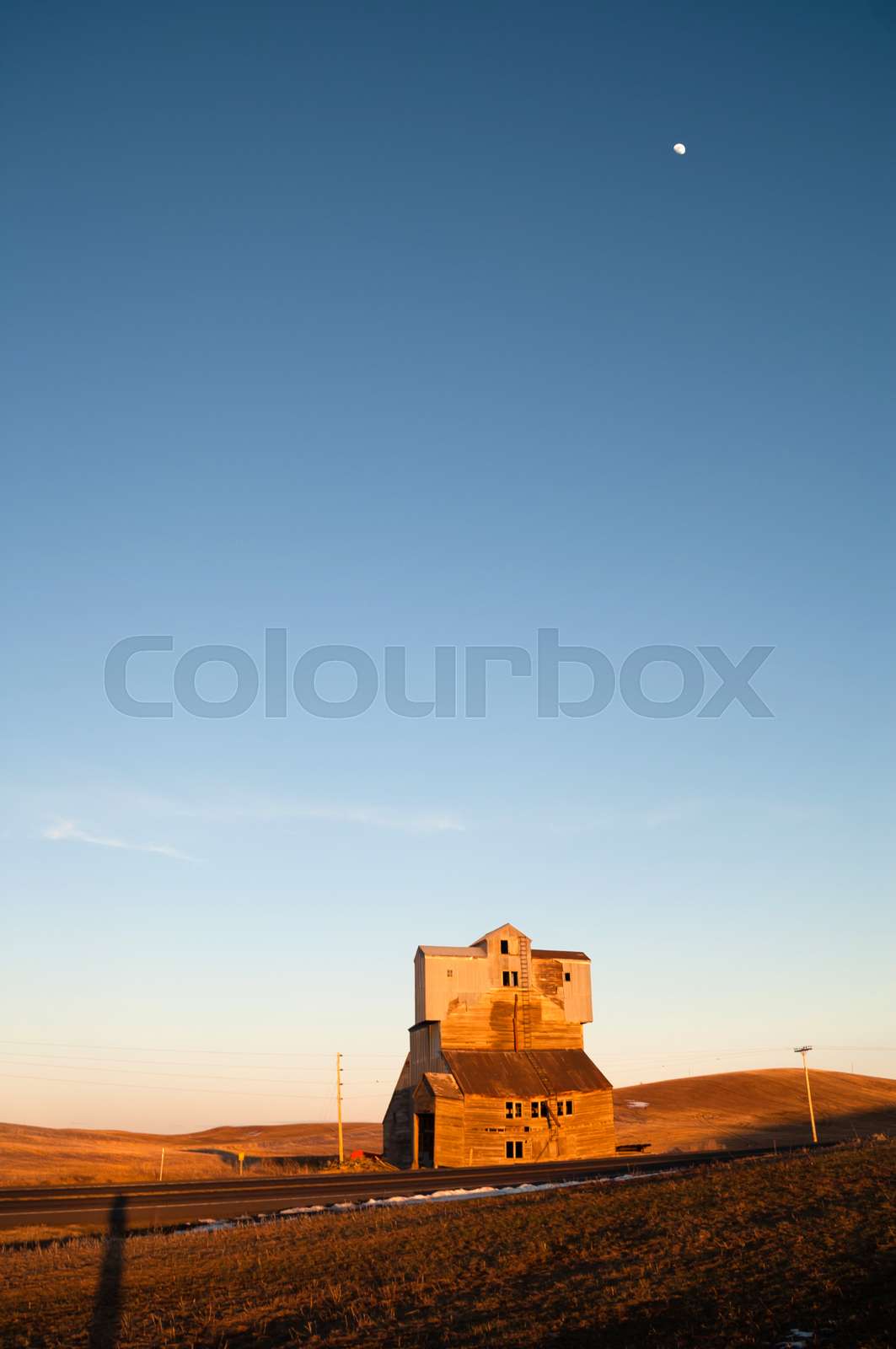 Unique Shape Farm Barn Building Full Moon Country Night | Stock image ...