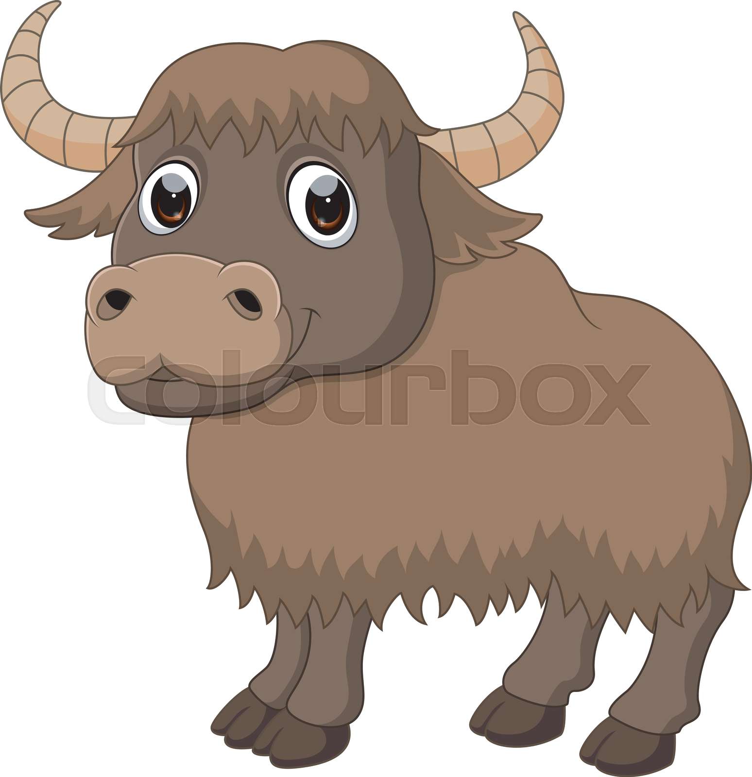 Cute yak cartoon | Stock vector | Colourbox