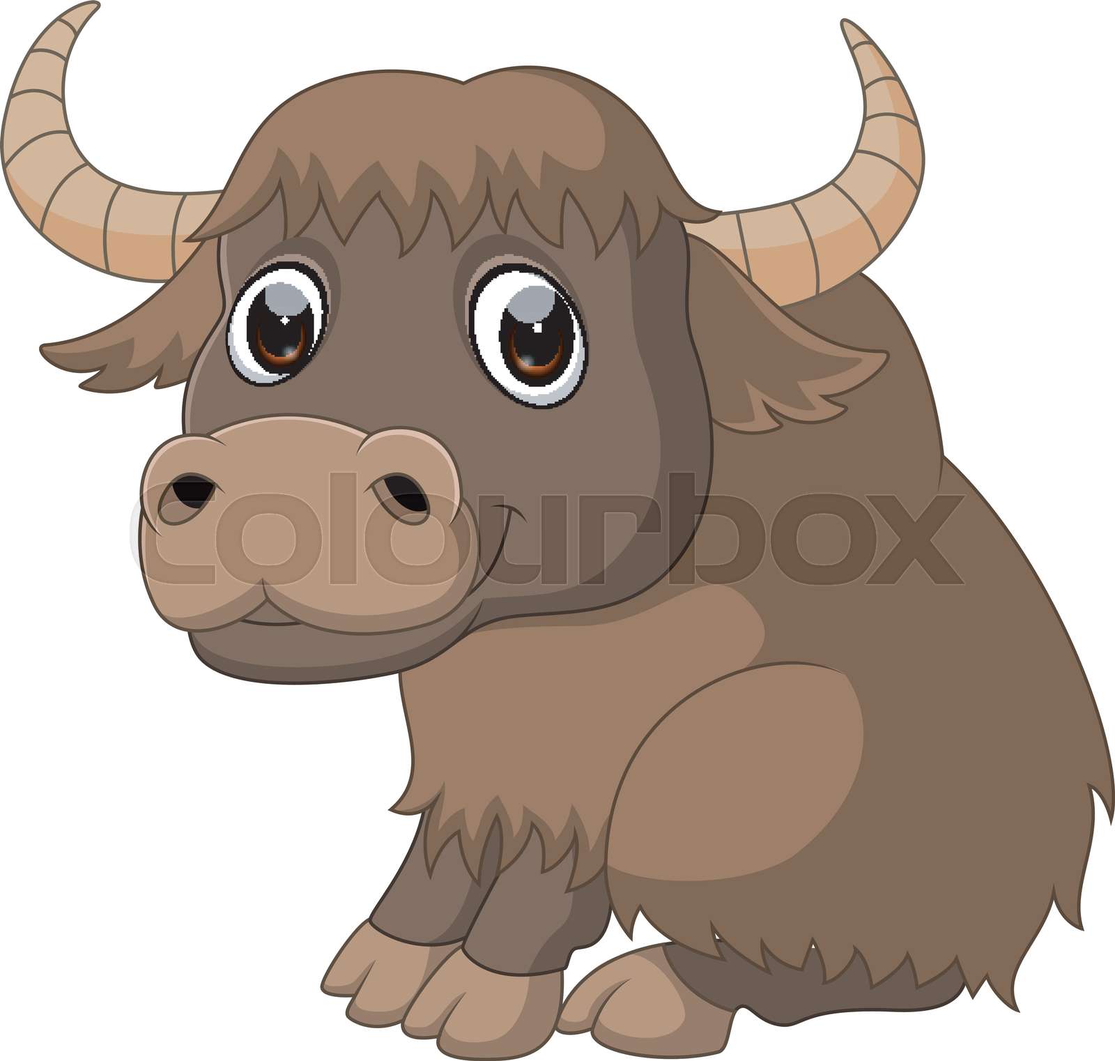 Cute yak cartoon | Stock vector | Colourbox