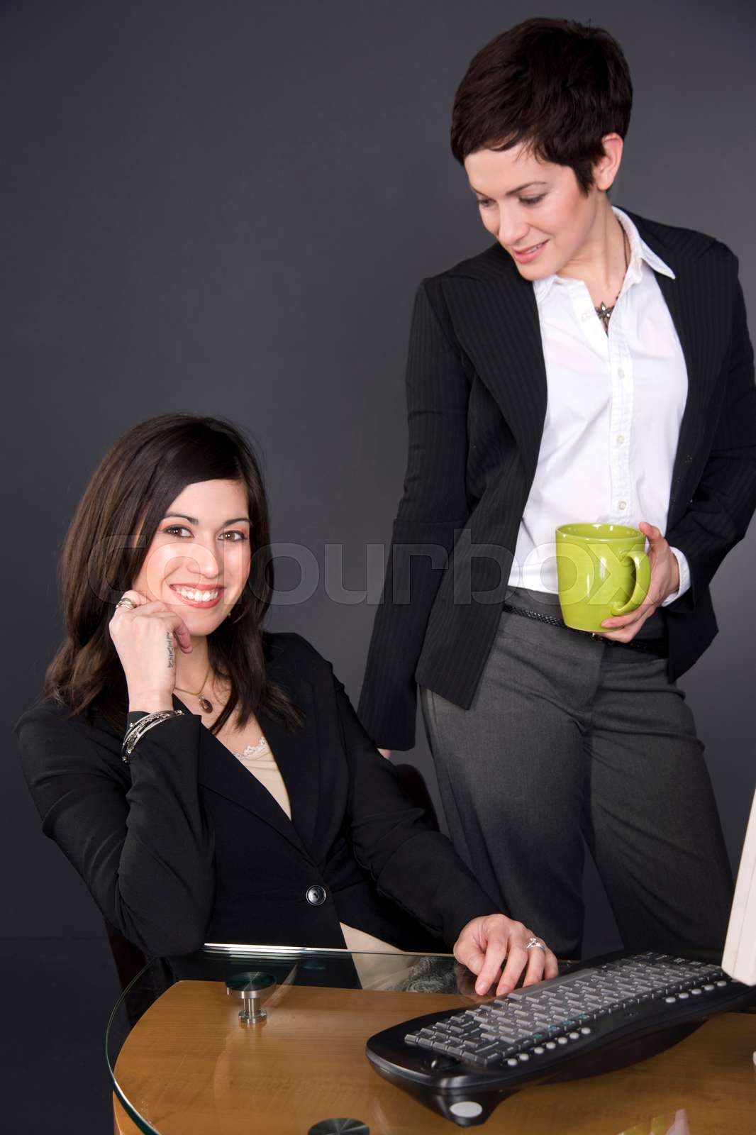 Appreciation Teamwork Female CoWorkers Business Associates in Office ...