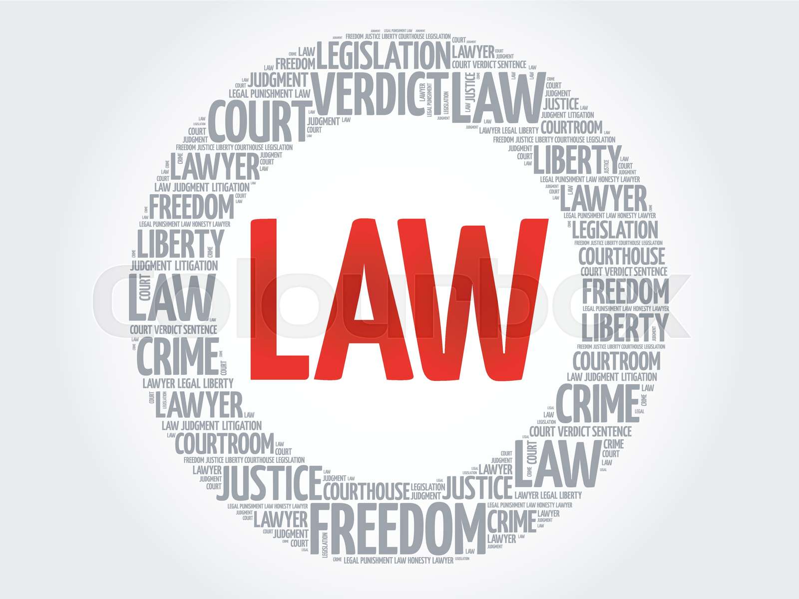 Law word cloud | Stock vector | Colourbox
