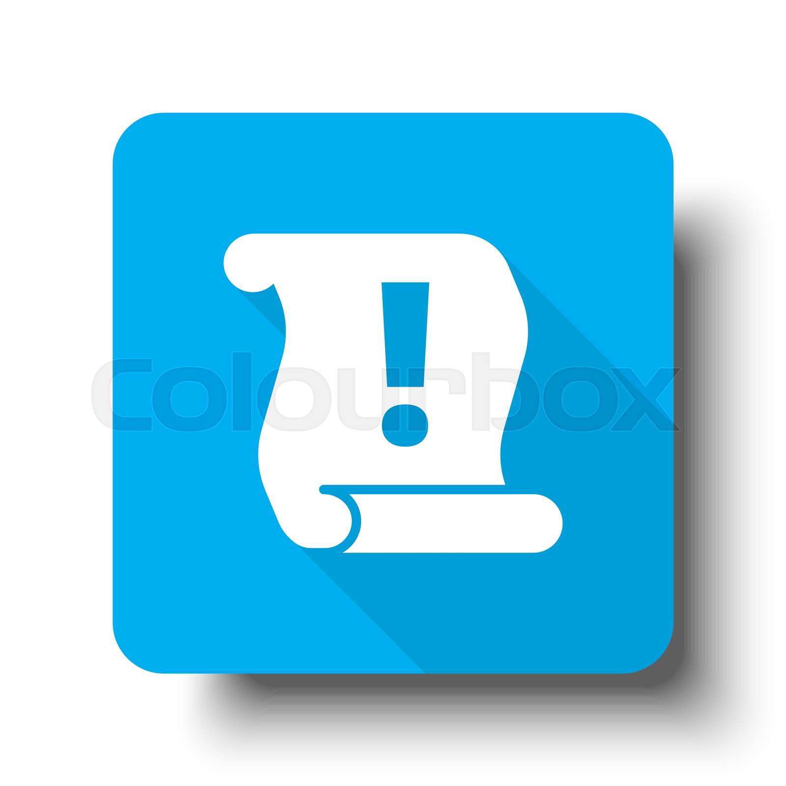 White Important Information icon on blue web button | Stock vector ...
