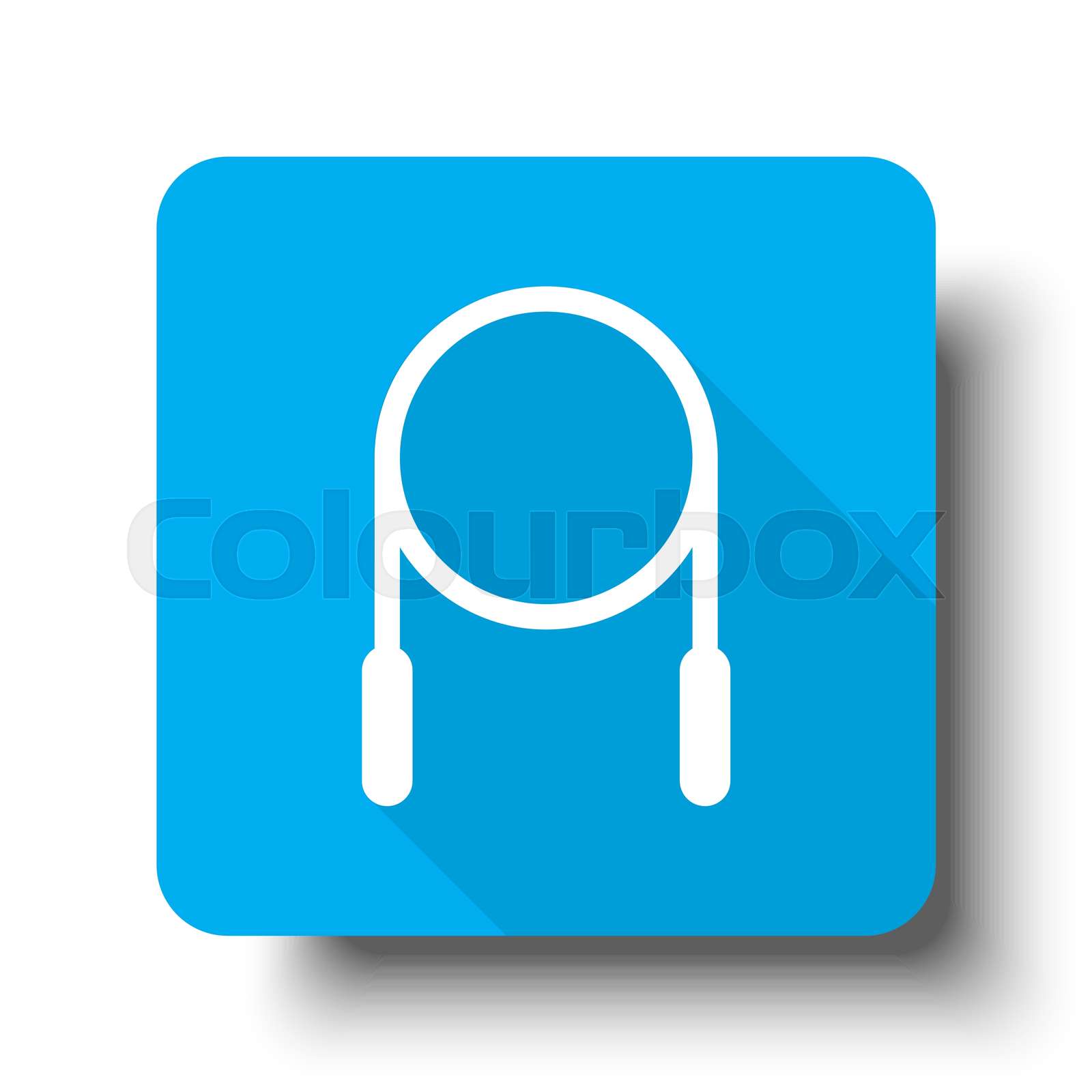 White Skipping Rope Icon On Blue Button Stock Vector Colourbox
