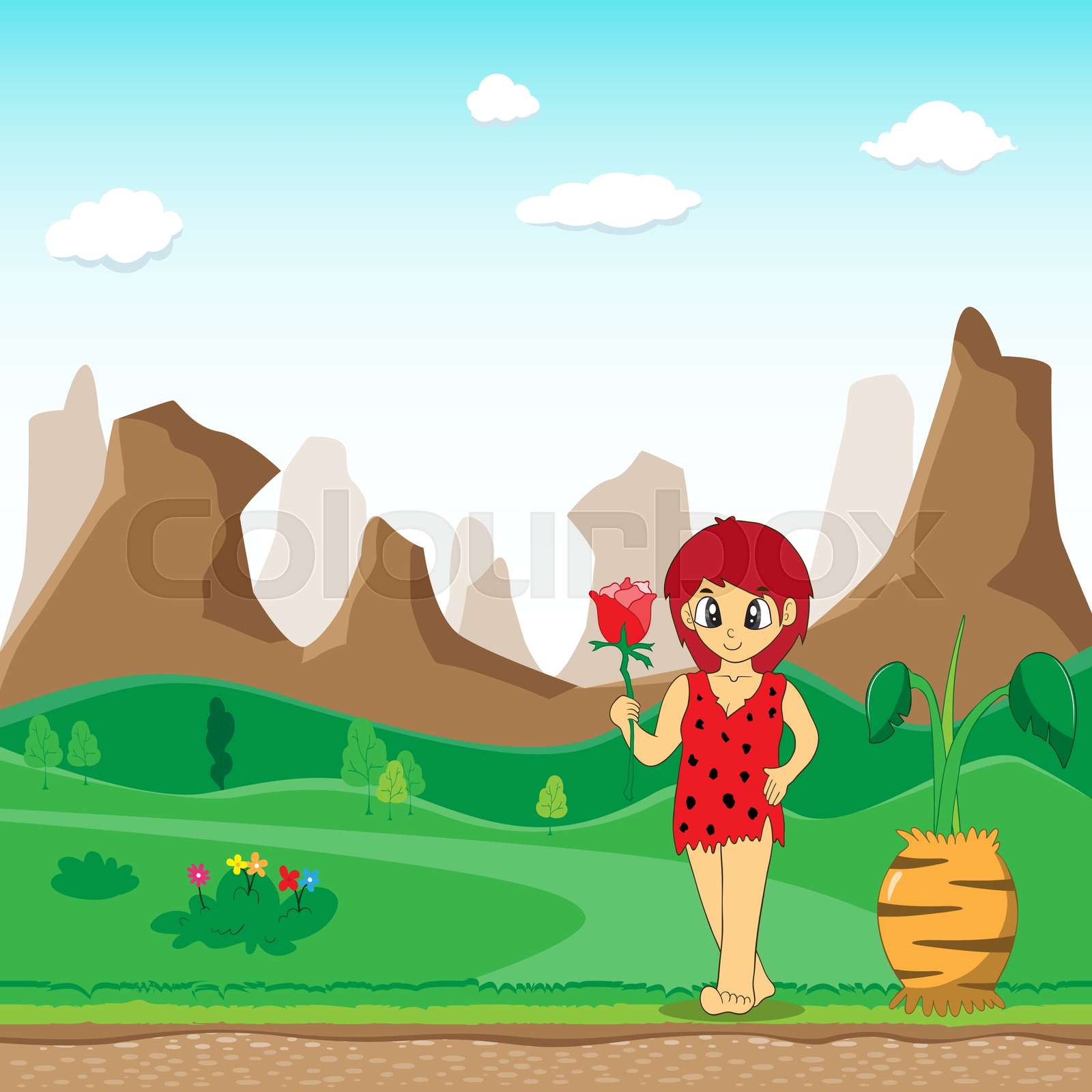 Vector illustration of Stone Age cartoon EPS10 File. | Stock vector ...