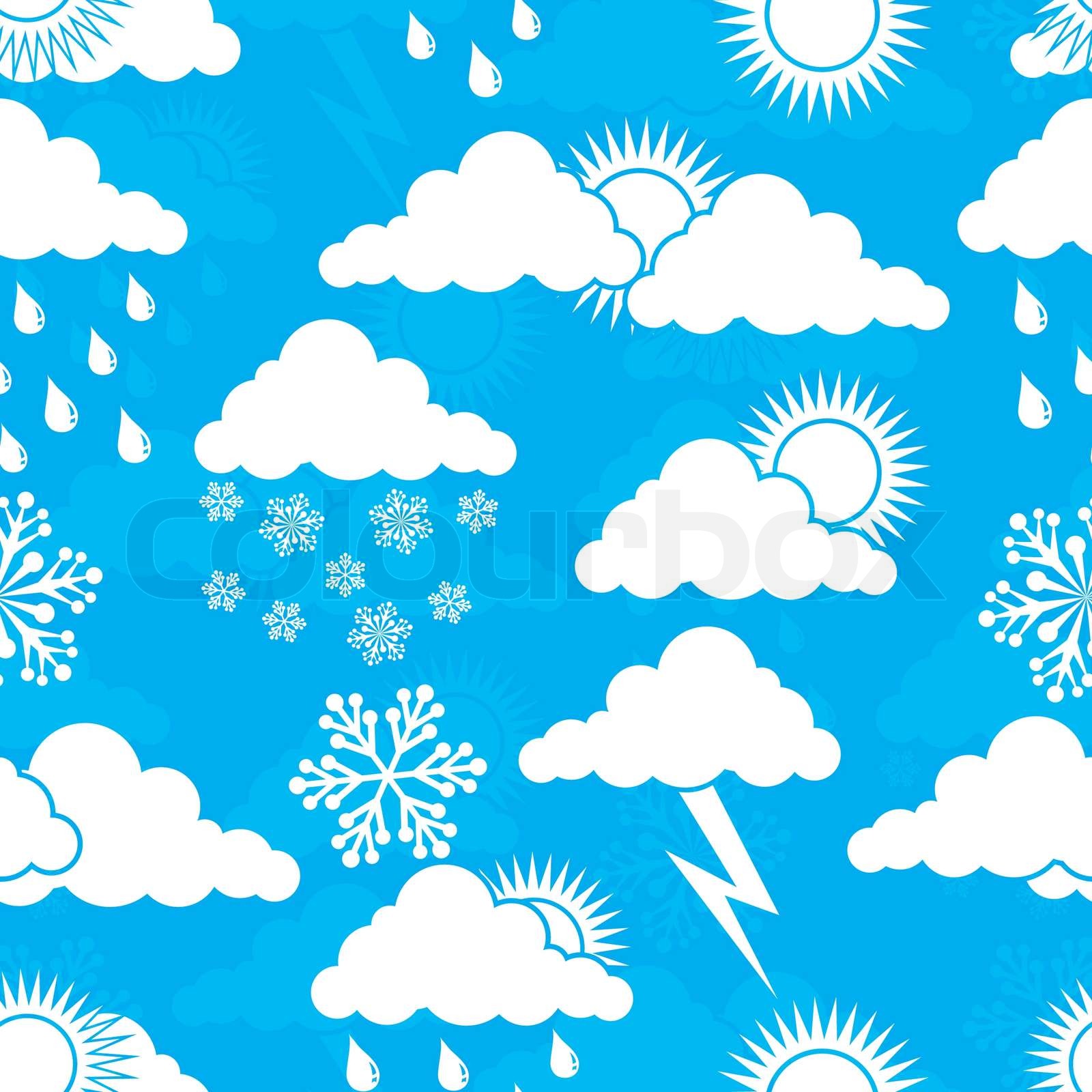 Weather seamless pattern, vector illustration | Stock vector | Colourbox