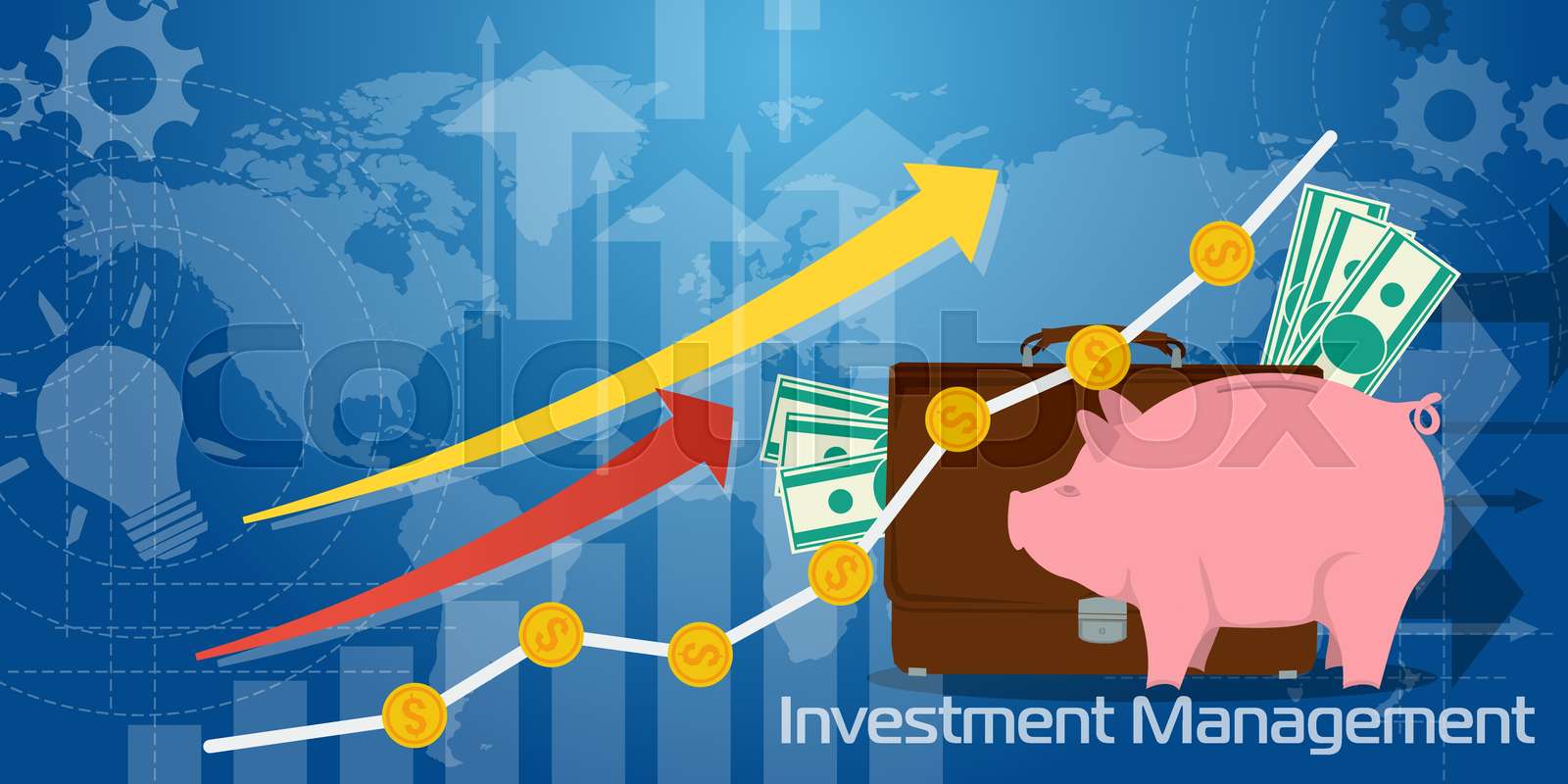 Long Background Investment Management | Stock vector | Colourbox