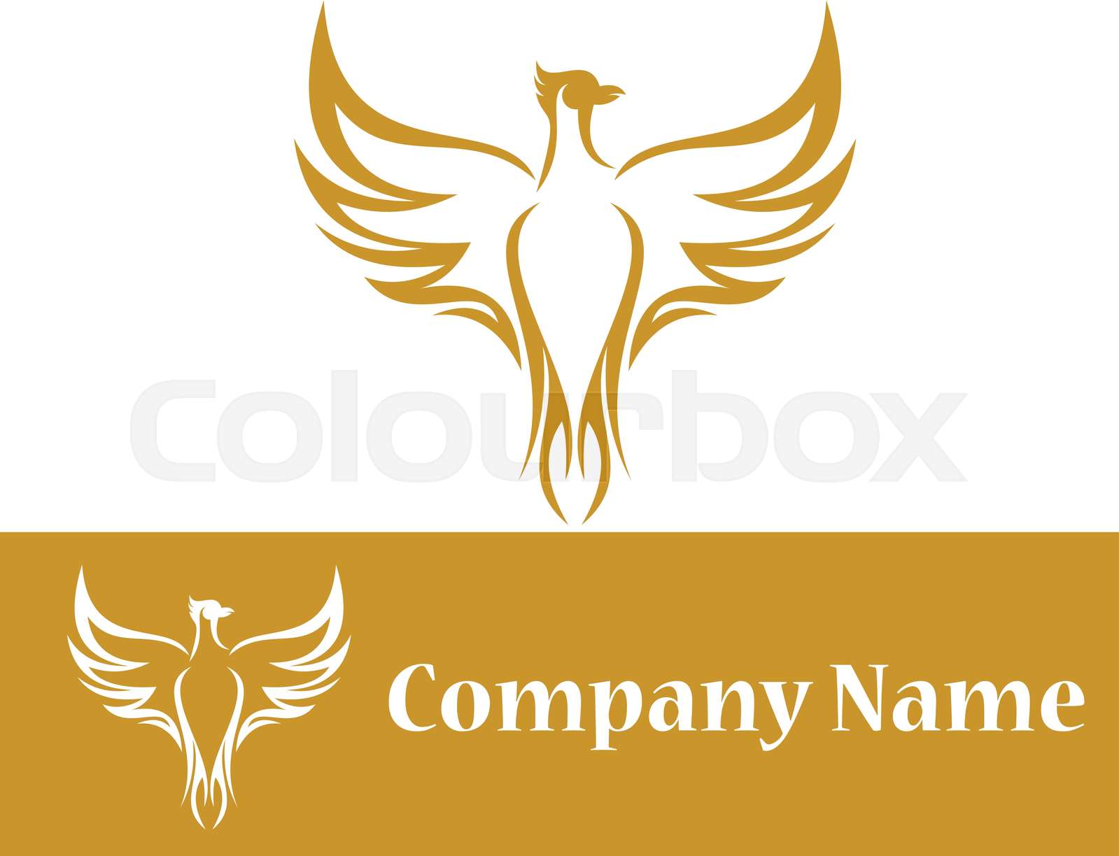 flying gold phoenix | Stock vector | Colourbox