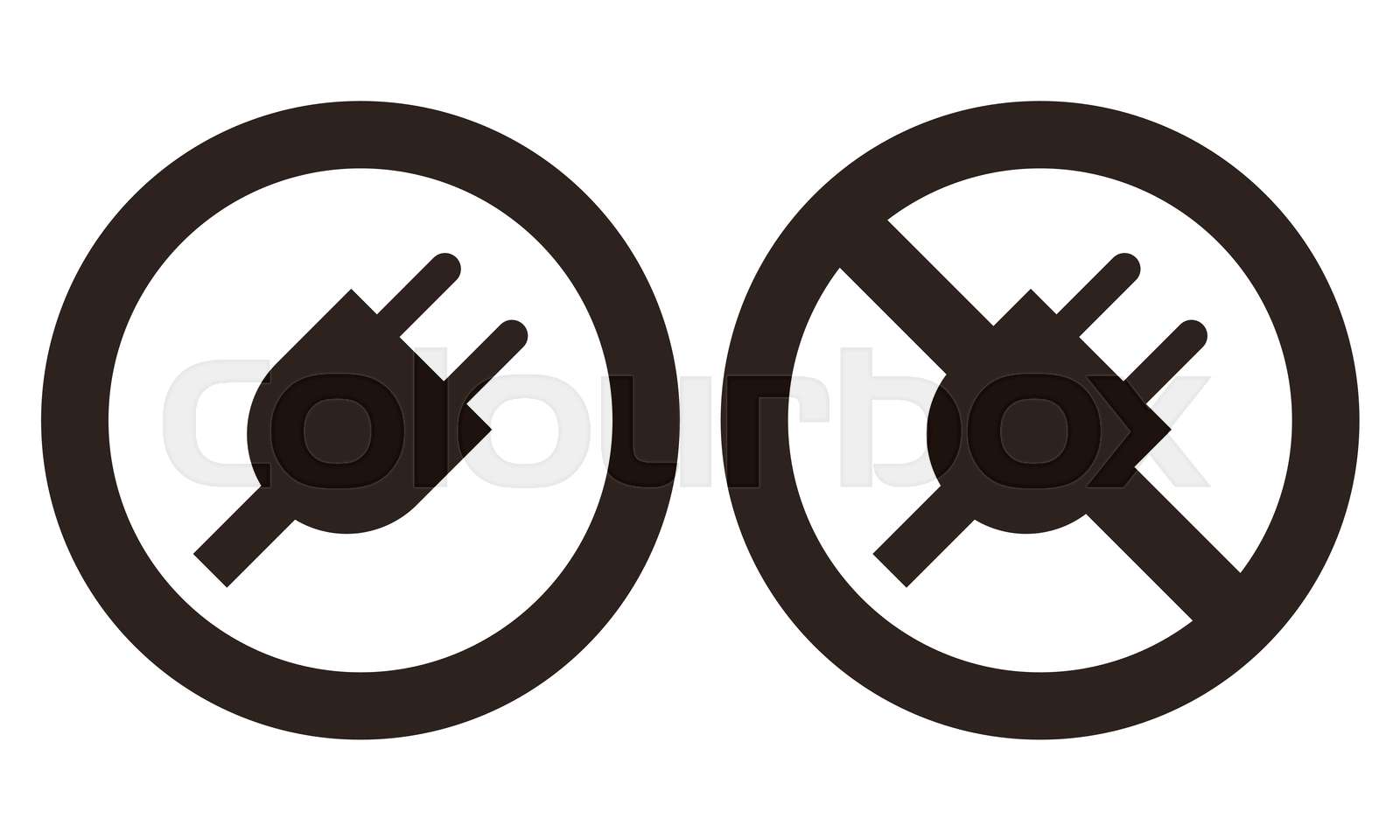 Plug and no plug symbol | Stock vector | Colourbox