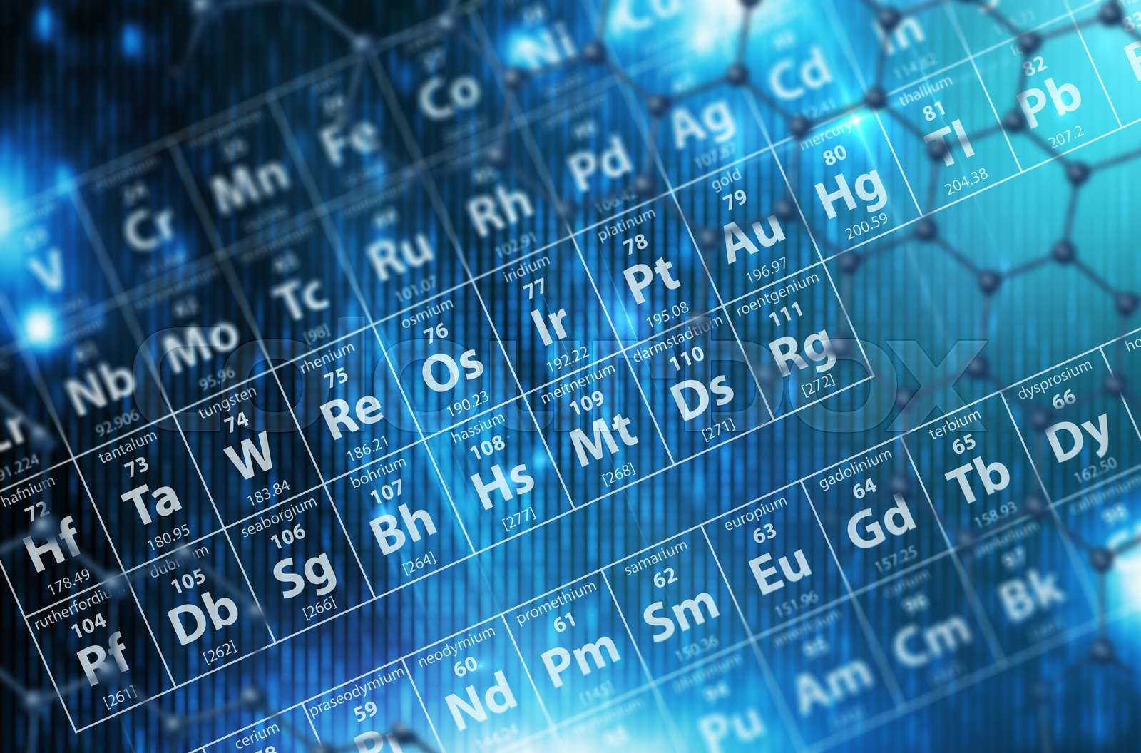 Periodic Table Blue Background | Stock image | Colourbox
