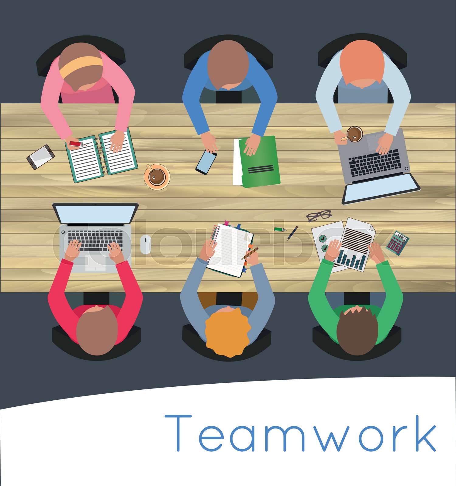 Business meeting and brainstorming | Stock vector | Colourbox