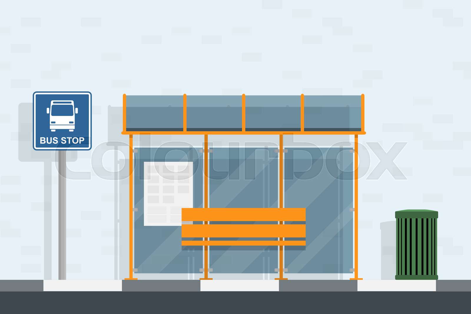 bus stop | Stock vector | Colourbox