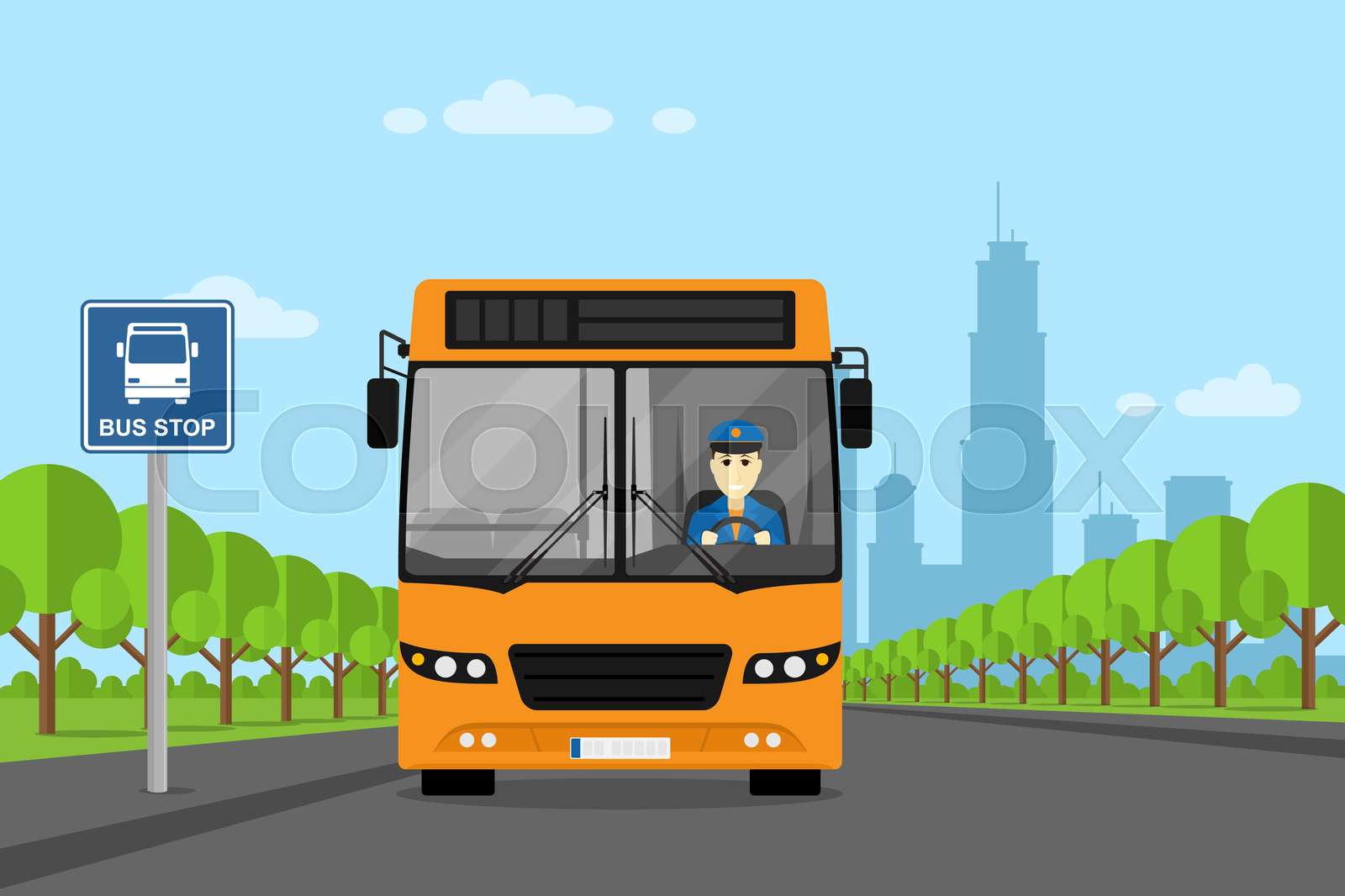 bus driver picture | Stock vector | Colourbox