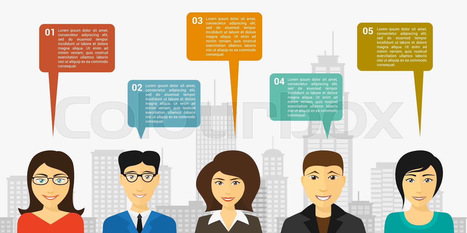 people talk infographic | Stock vector | Colourbox