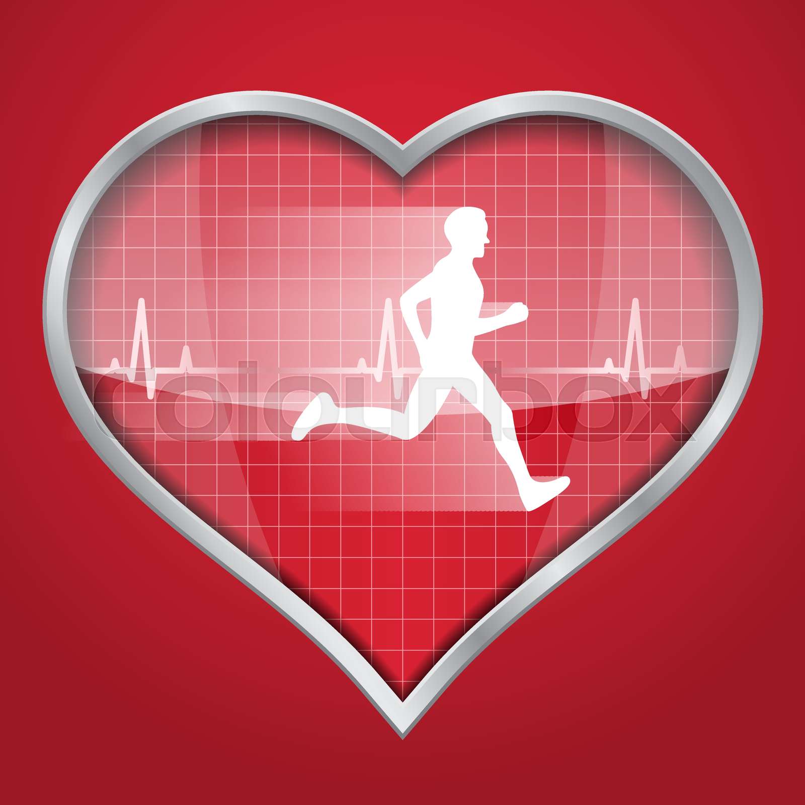 heart of a running man | Stock vector | Colourbox