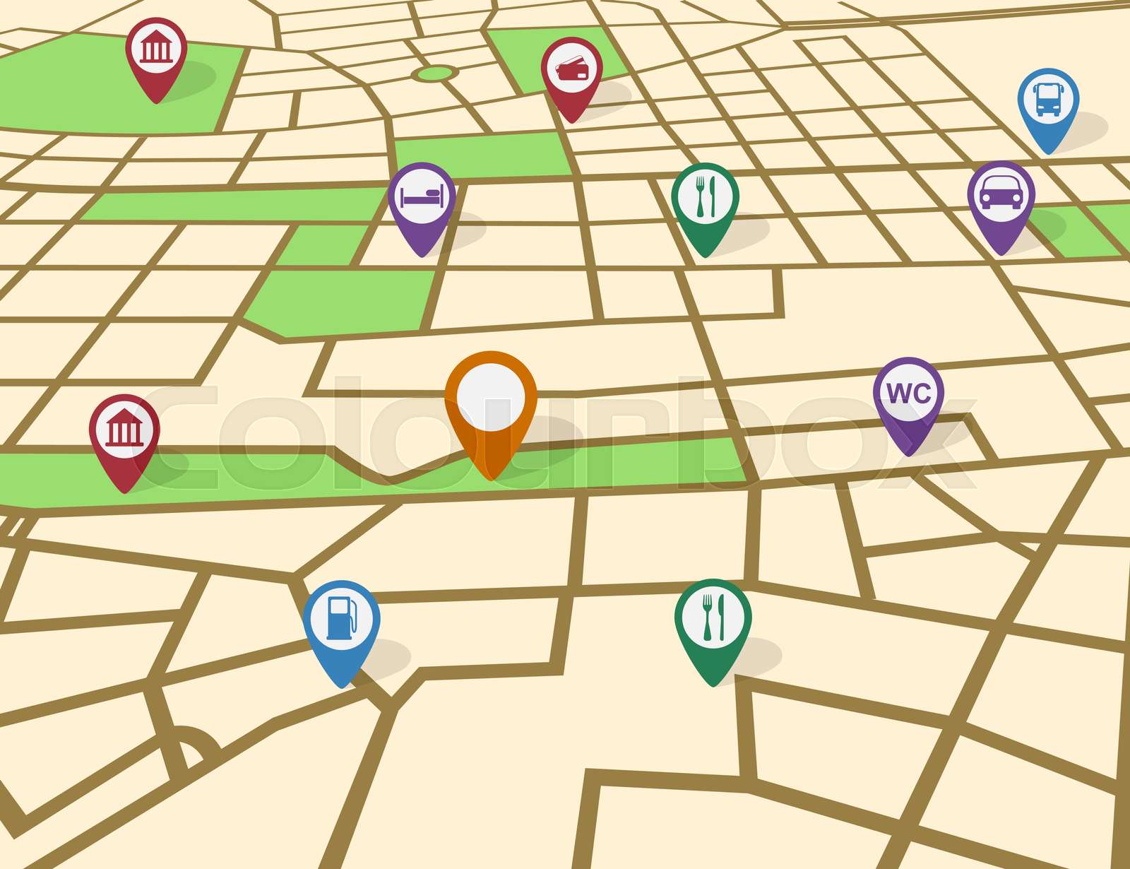 map | Stock vector | Colourbox