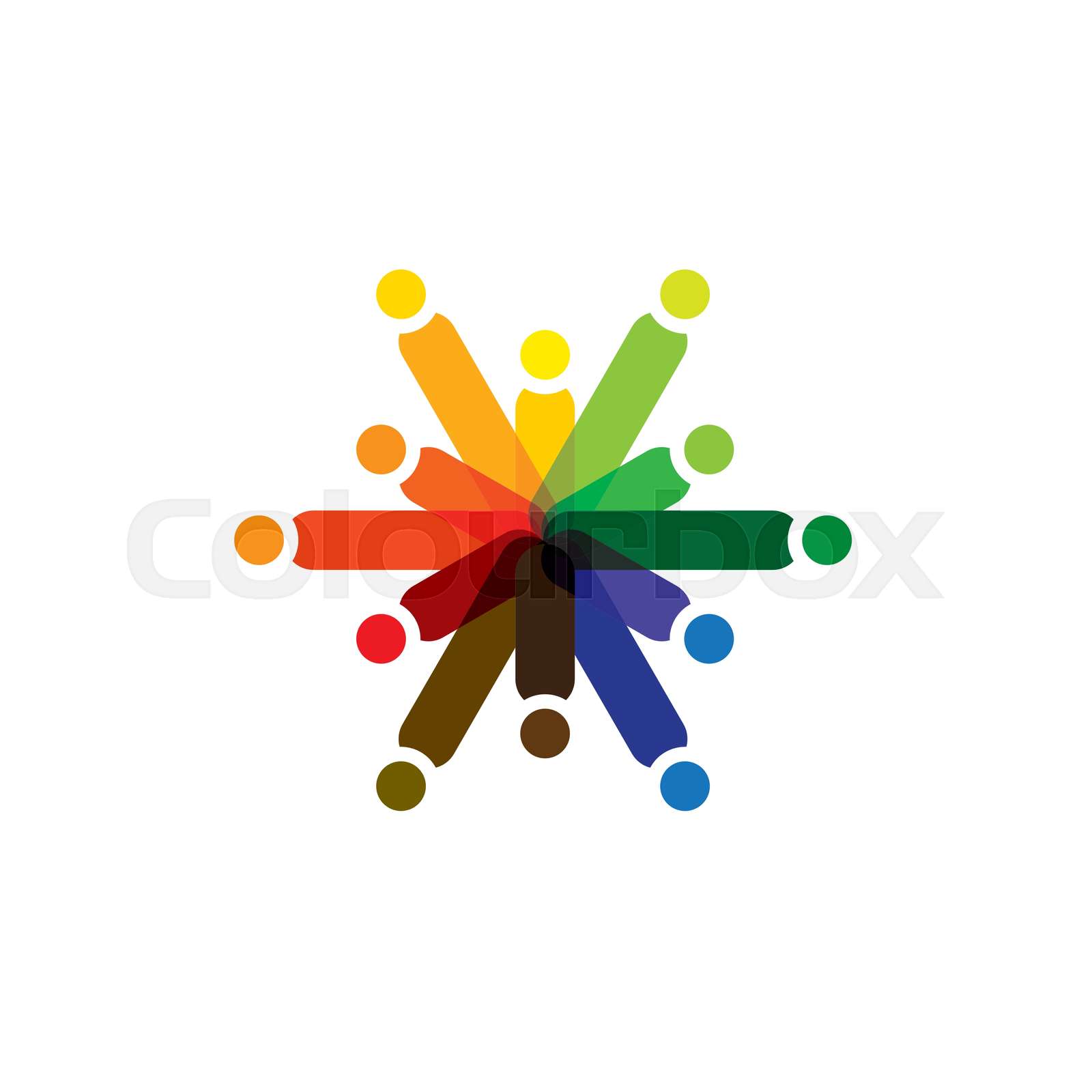 team & teamwork, excited employees, motivated people - vector icon ...