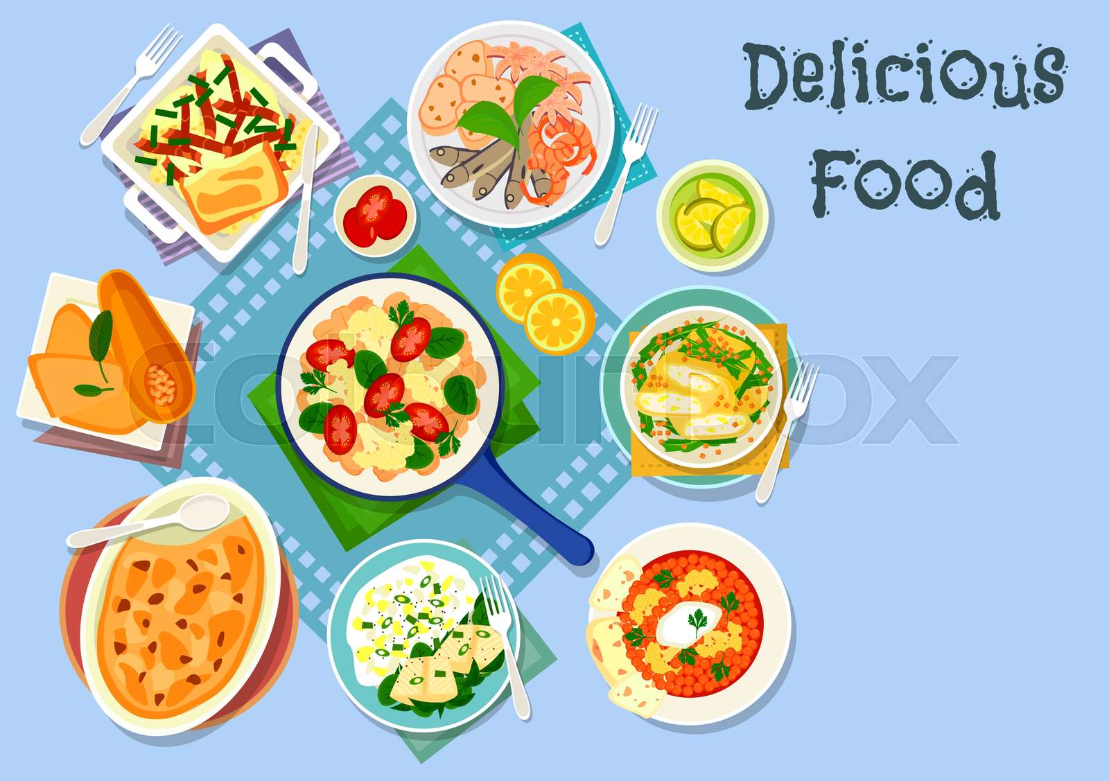 Mediterranean cuisine lunch icon for food design | Stock vector | Colourbox