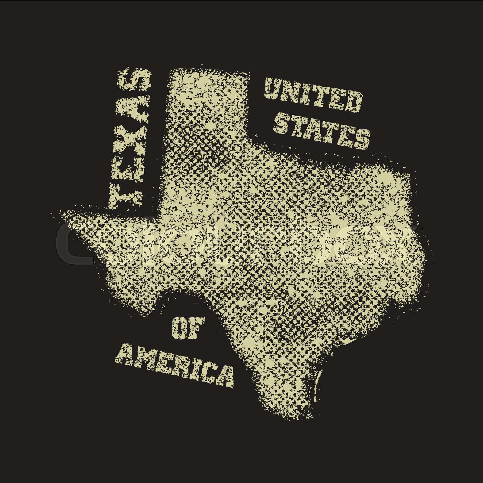 Label with map of texas. | Stock vector | Colourbox