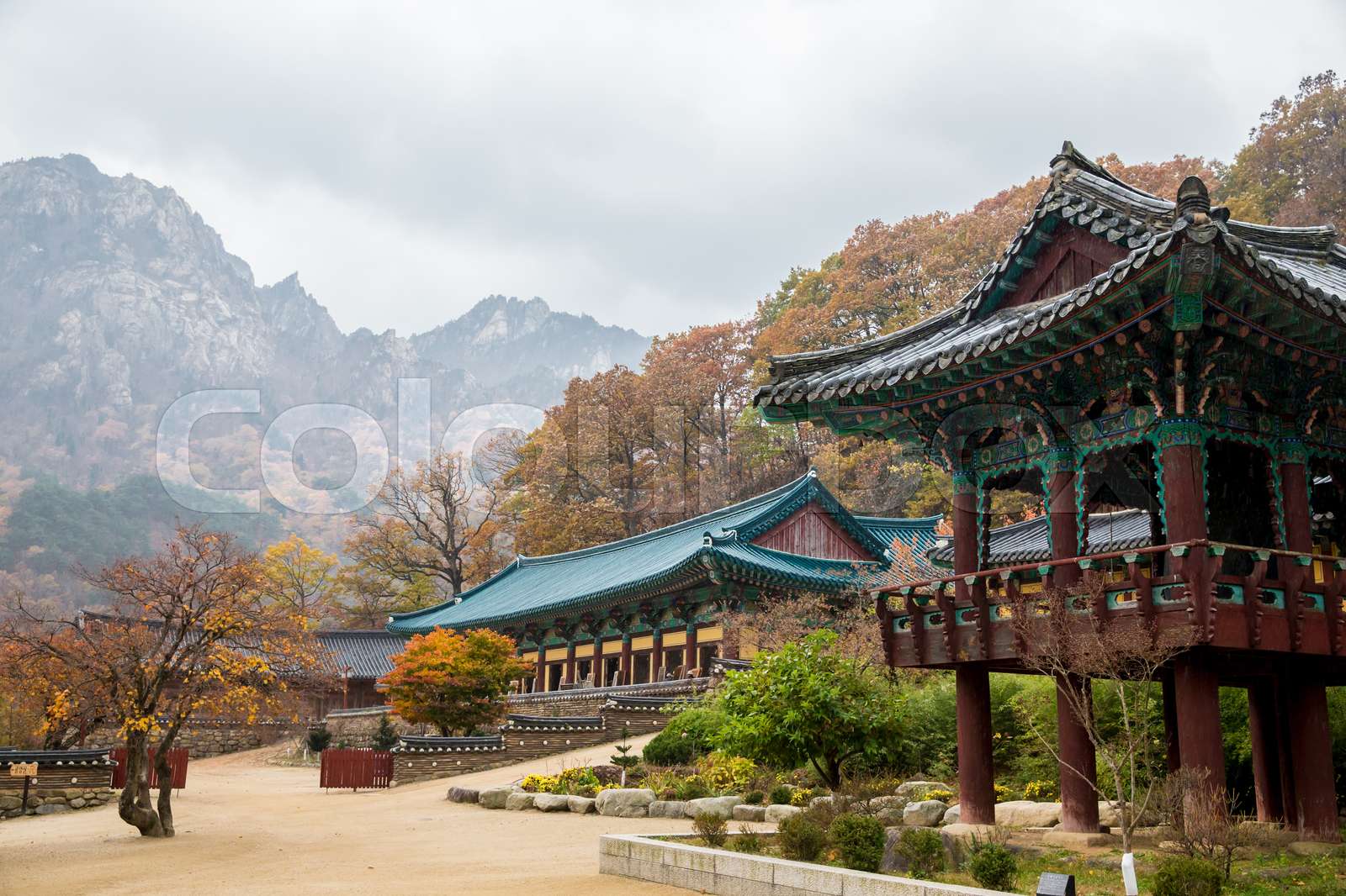 The building of temple in South korea. | Stock image | Colourbox
