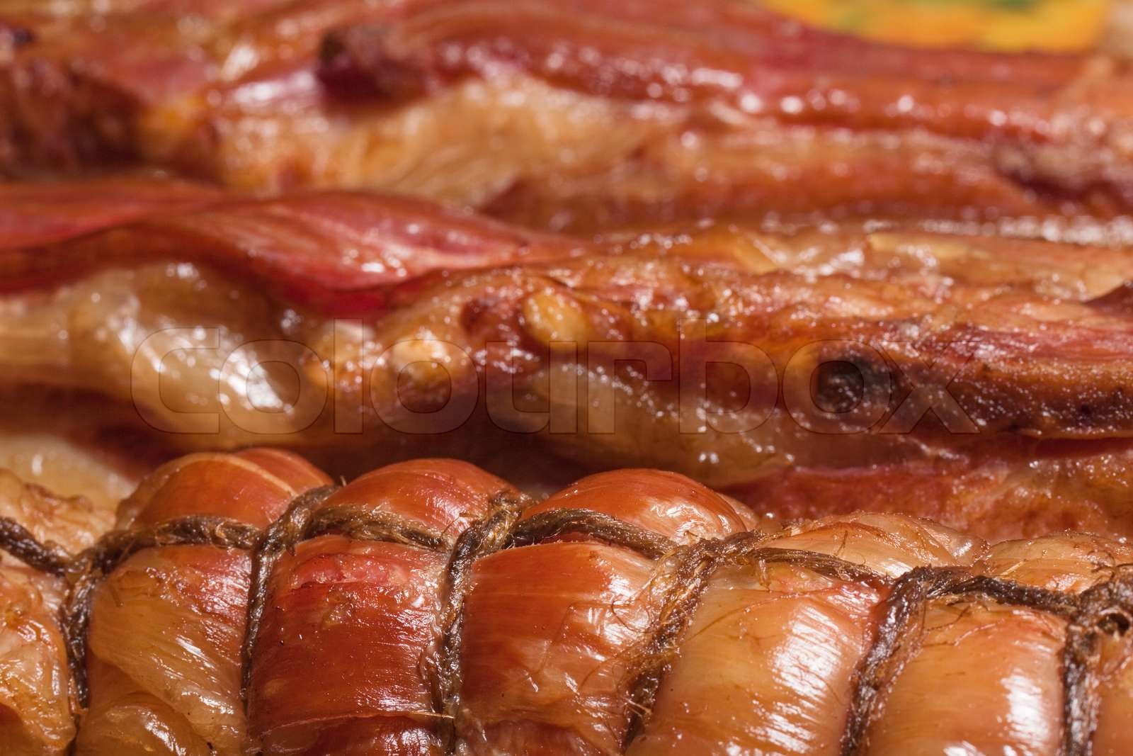 Fresh smoked pork becon | Stock image | Colourbox