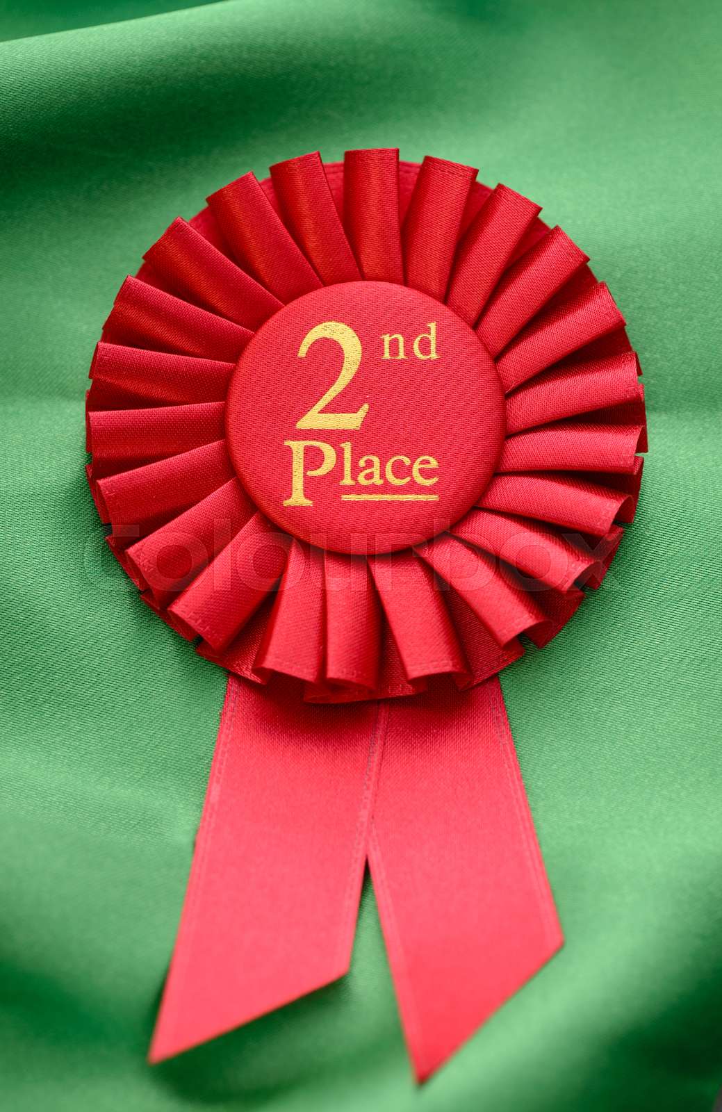 Colorful red winners 2nd place rosette | Stock image | Colourbox