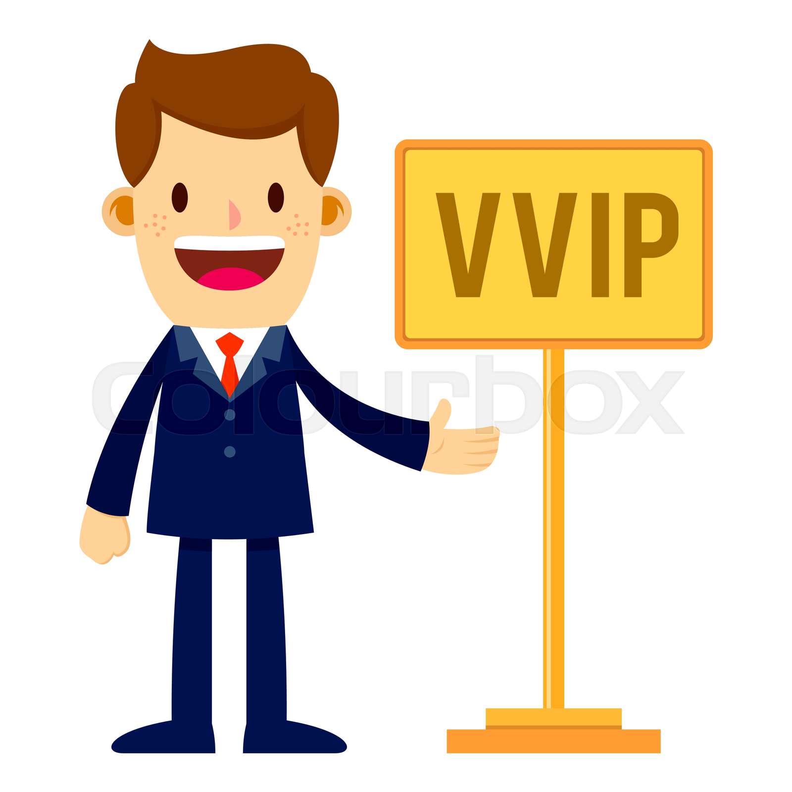 Businessman Standing welcoming a Very Important Person | Stock vector ...