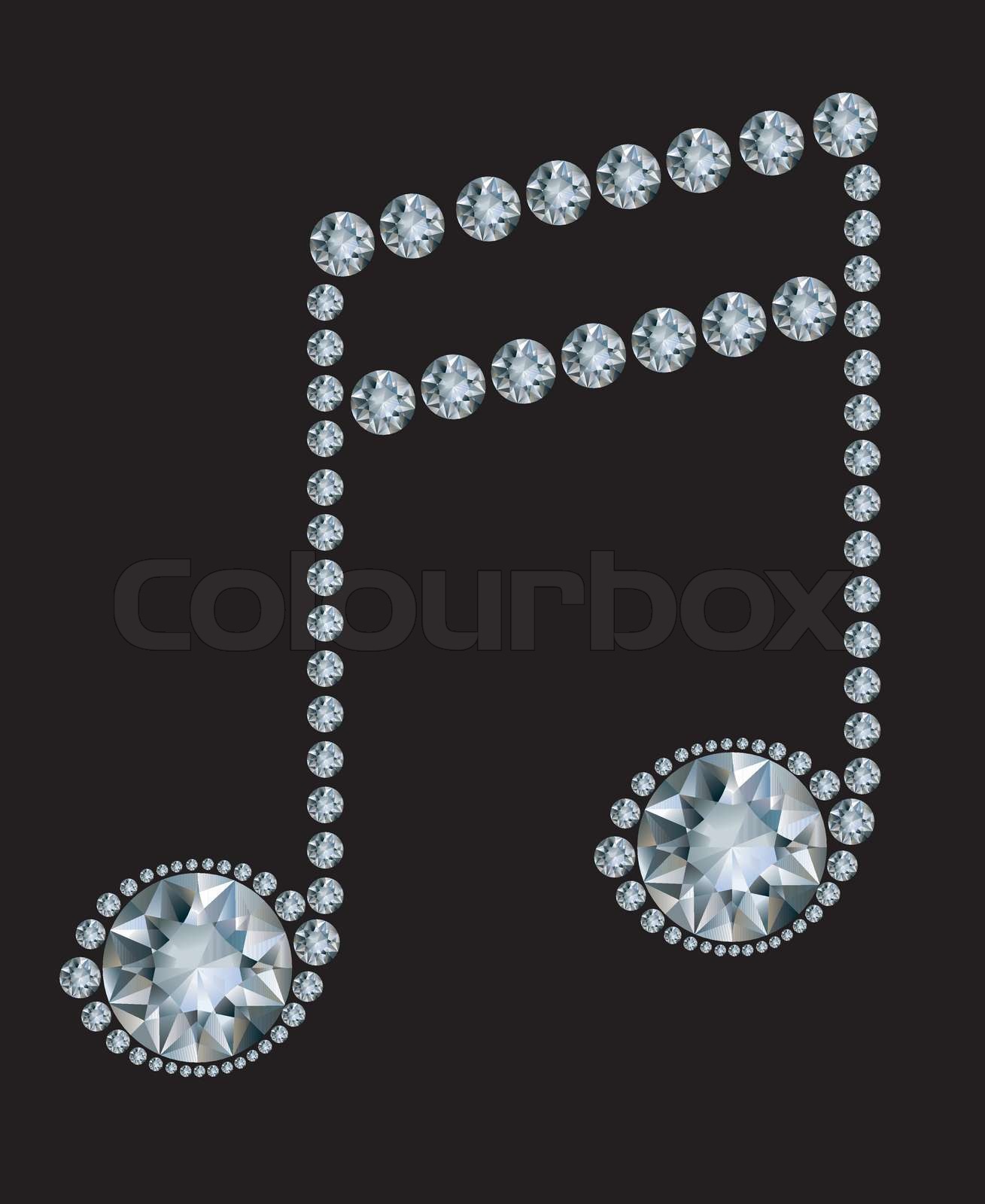 Vektor Illustration: Diamond Music Note | Stock vektor | Colourbox
