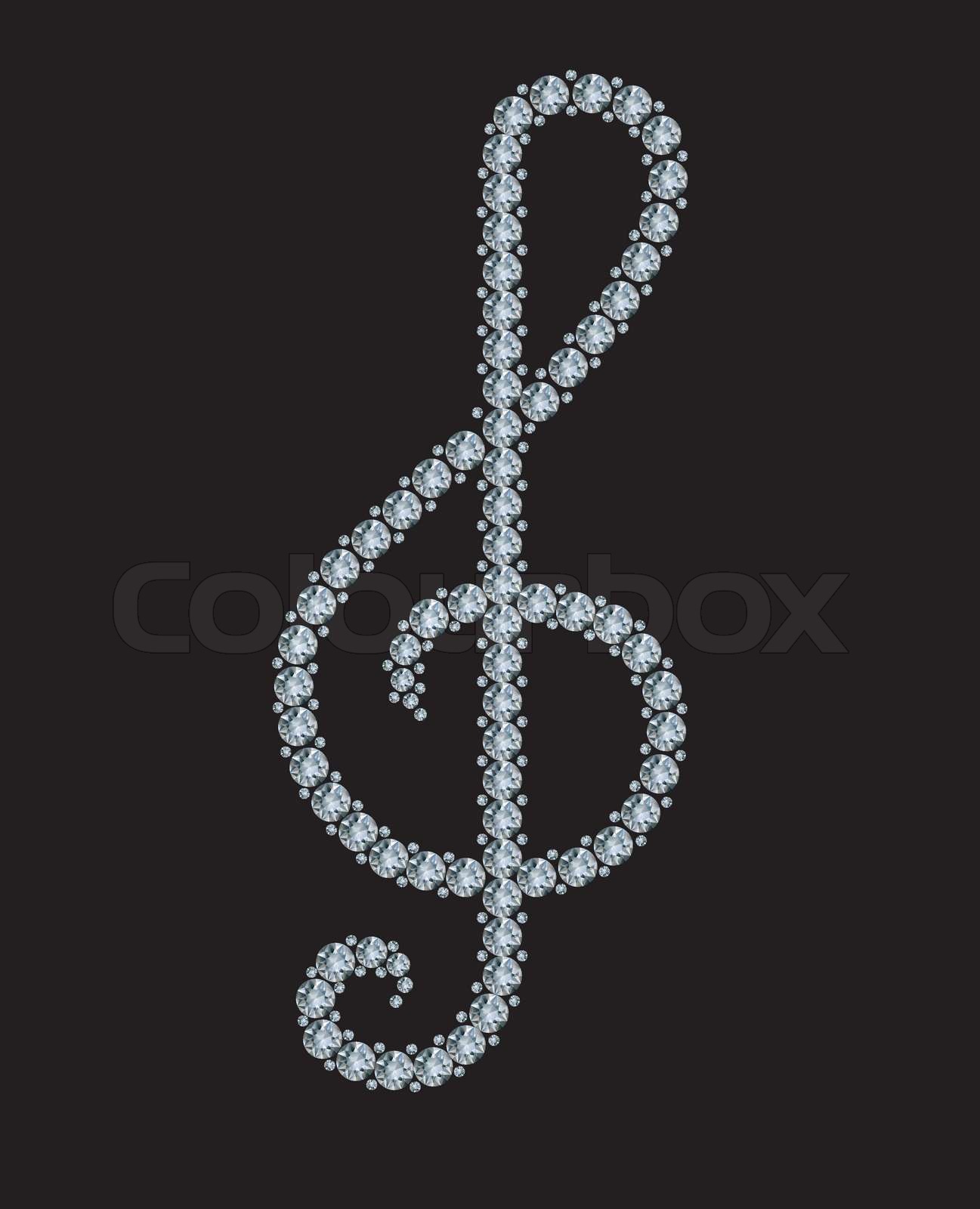 Diamond treble clef. Vector illustration | Stock vector | Colourbox