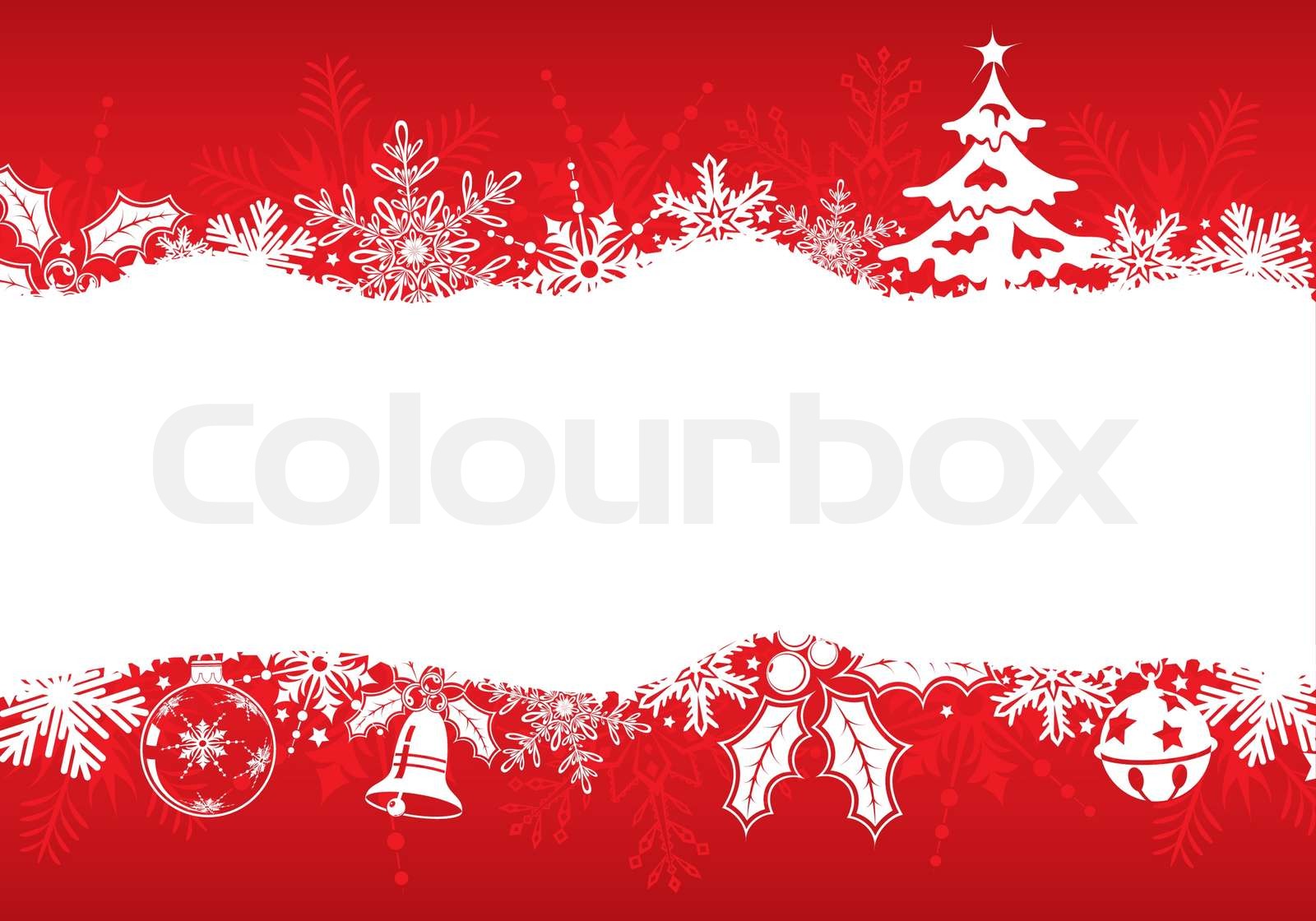 Jul ramme med træ, snefnug og dekoration element, vektor illustration ...