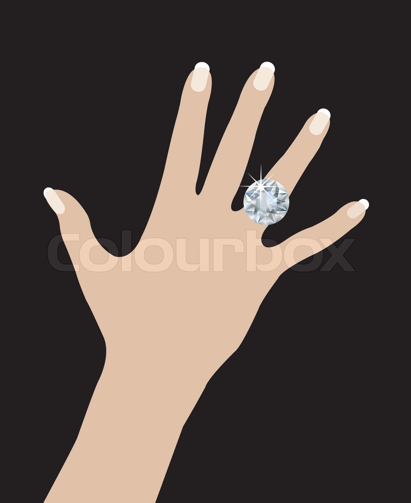 Wedding Ring on hand | Stock vector | Colourbox
