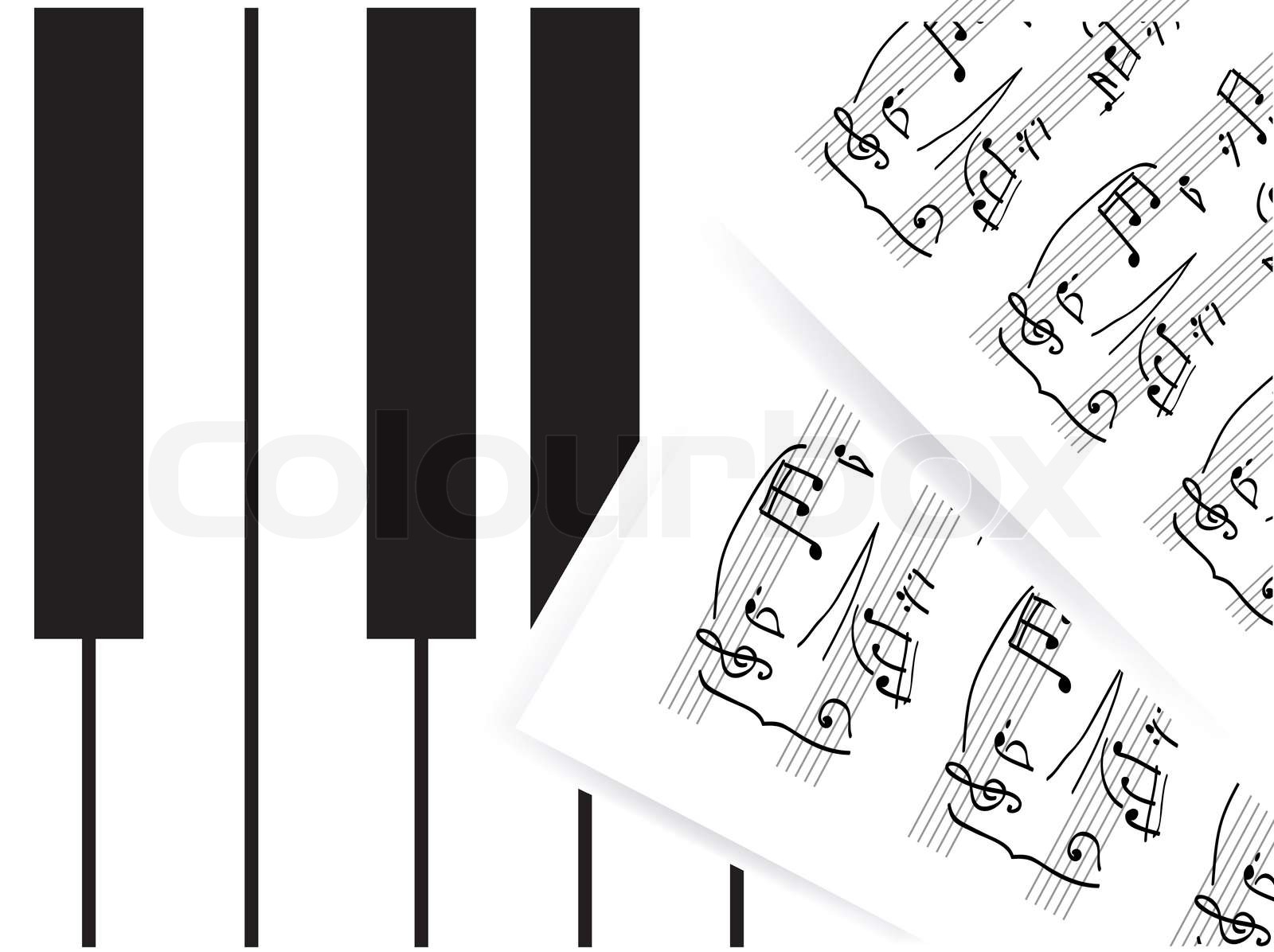 Vector Piano keys with note | Stock vector | Colourbox Vector Piano keys with note | Stock vector | Colourbox