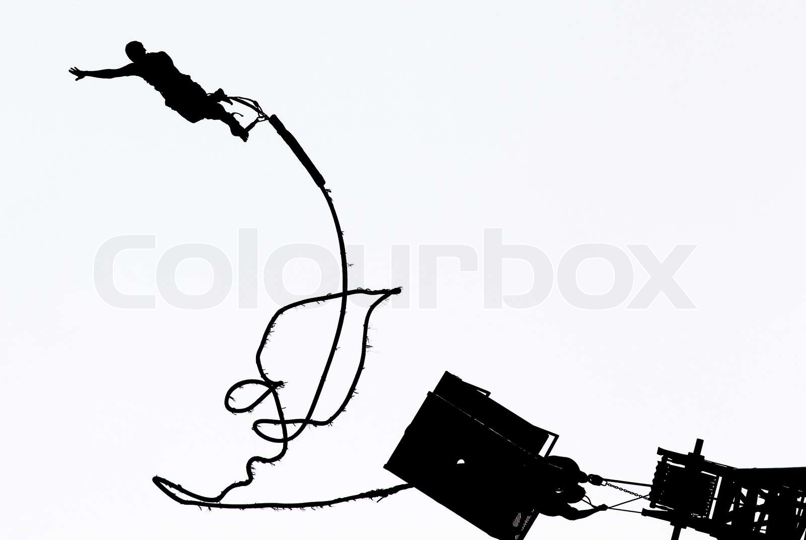 Bungee jumping Black and white | Stock image | Colourbox