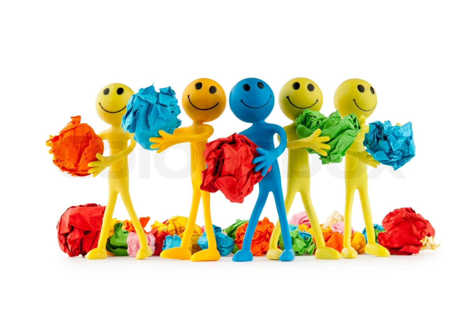 Smilies in recycling concept on white | Stock image | Colourbox