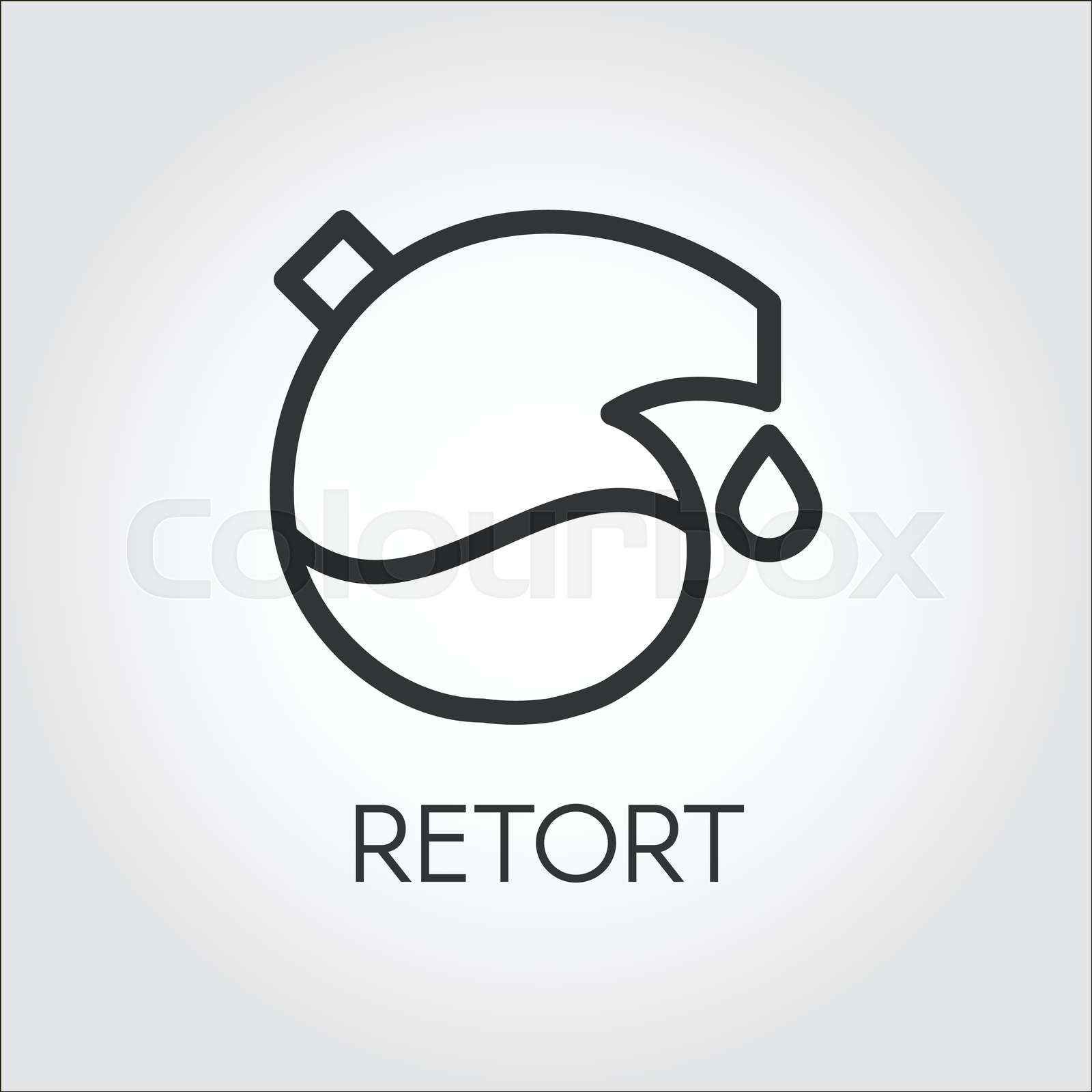 Black icon of retort drawing in outline style | Stock vector | Colourbox