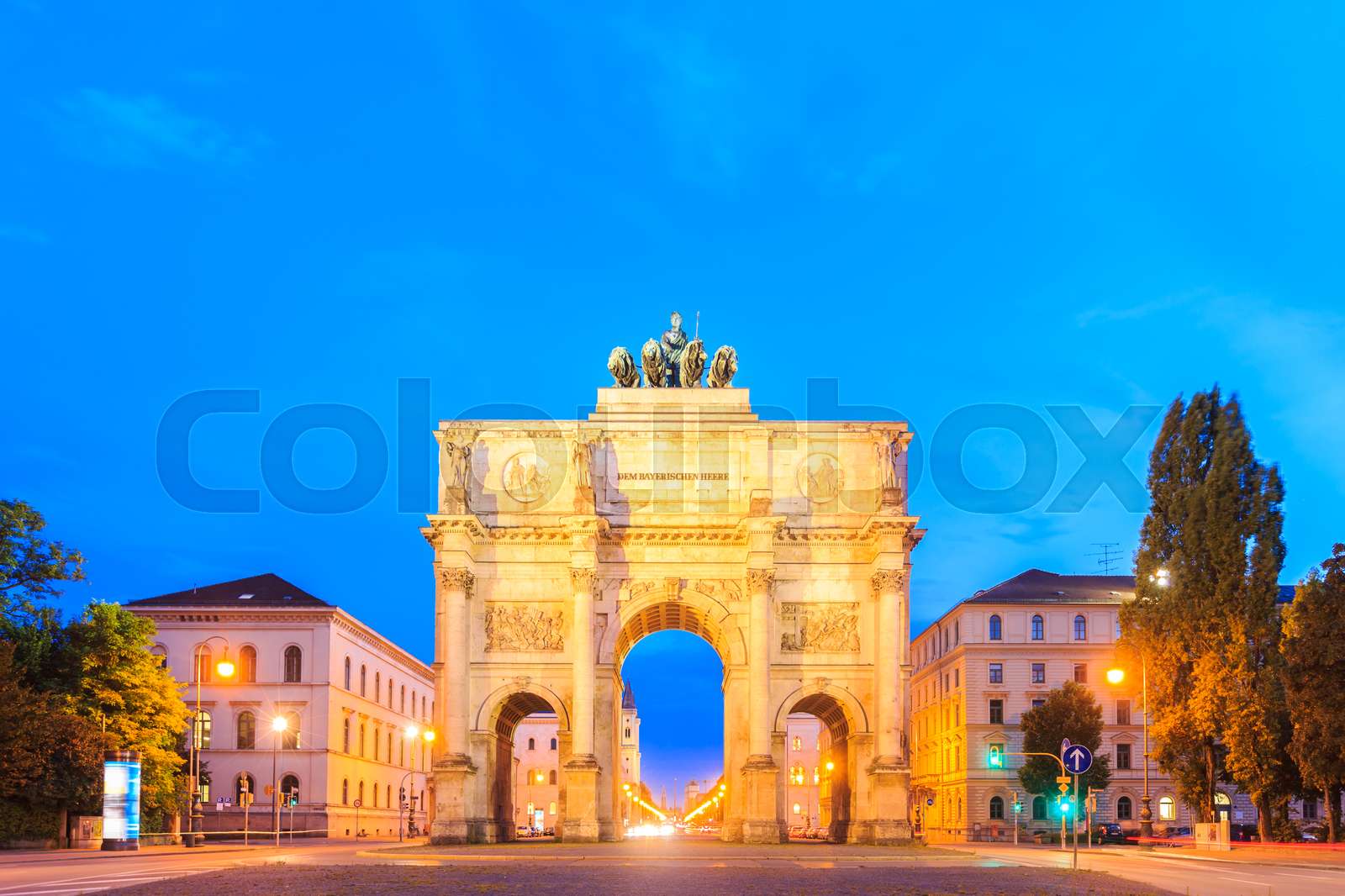 historic arc de triomphe "Siegestor" of Munich in Bavaria | Stock image ...
