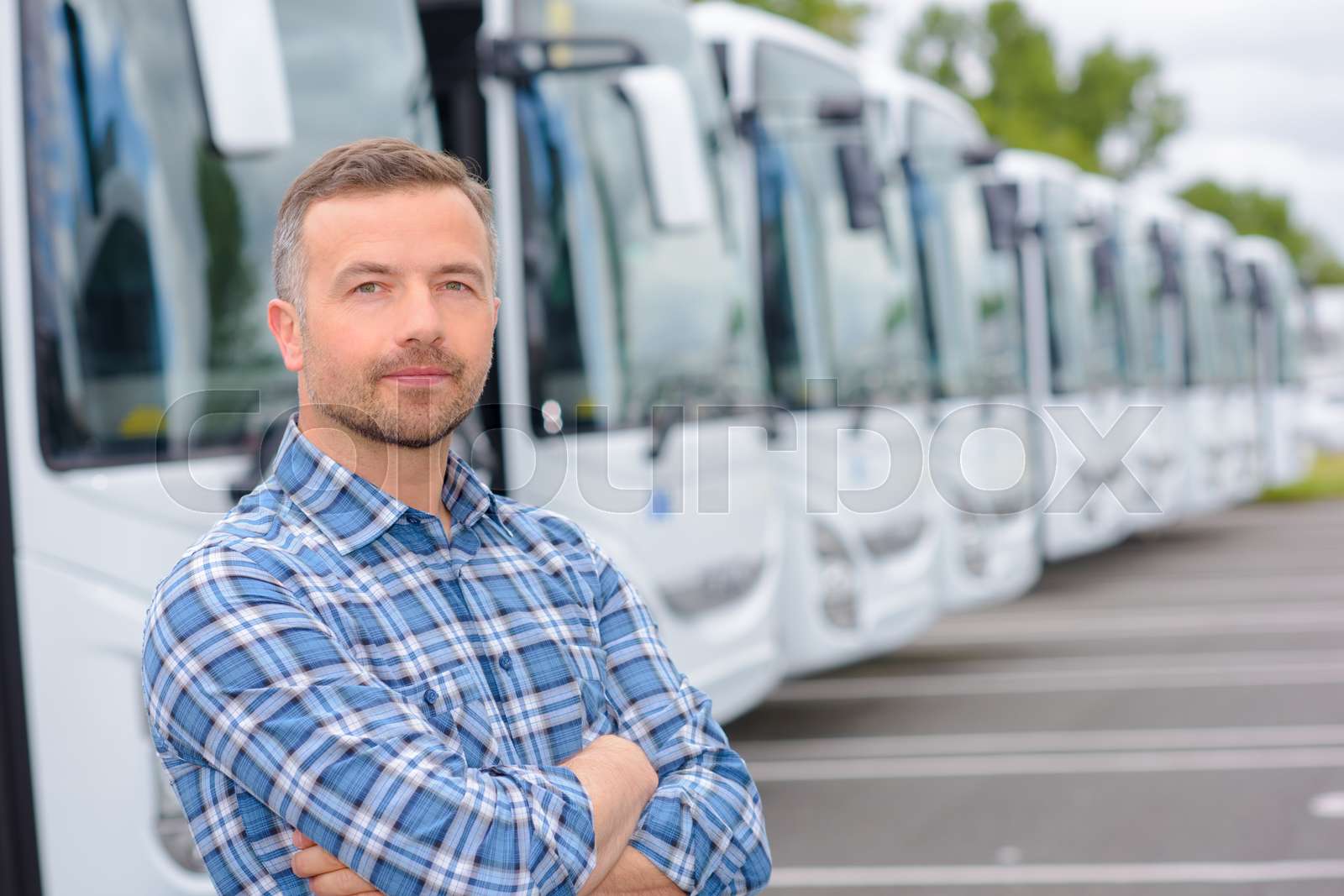 Bus Operator Posing Stock Image Colourbox