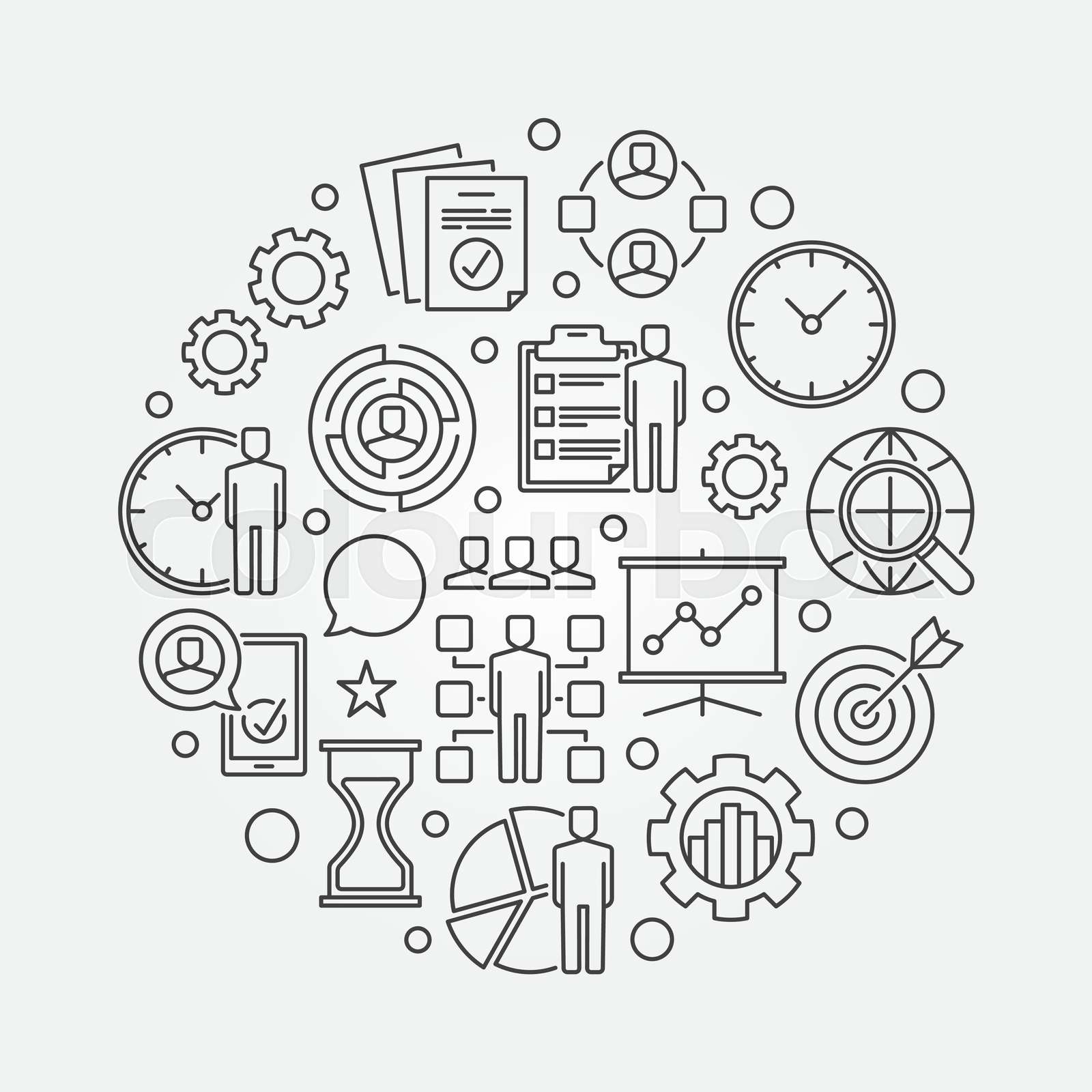 Project Management circle illustration | Stock vector | Colourbox