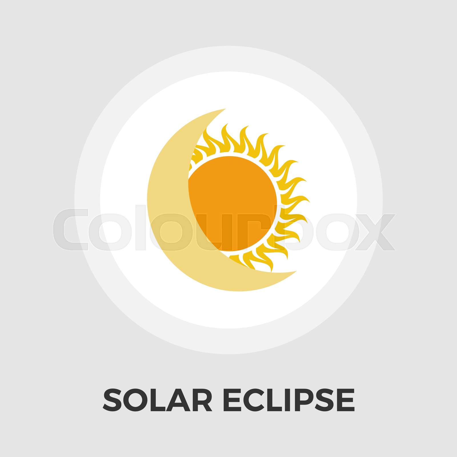 Solar eclipse flat icon | Stock vector | Colourbox
