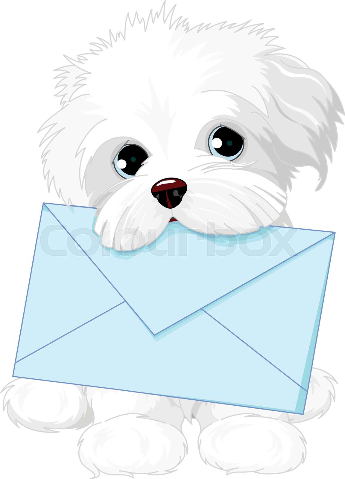 Cute Dog Delivering Mail Envelope | Stock vector | Colourbox
