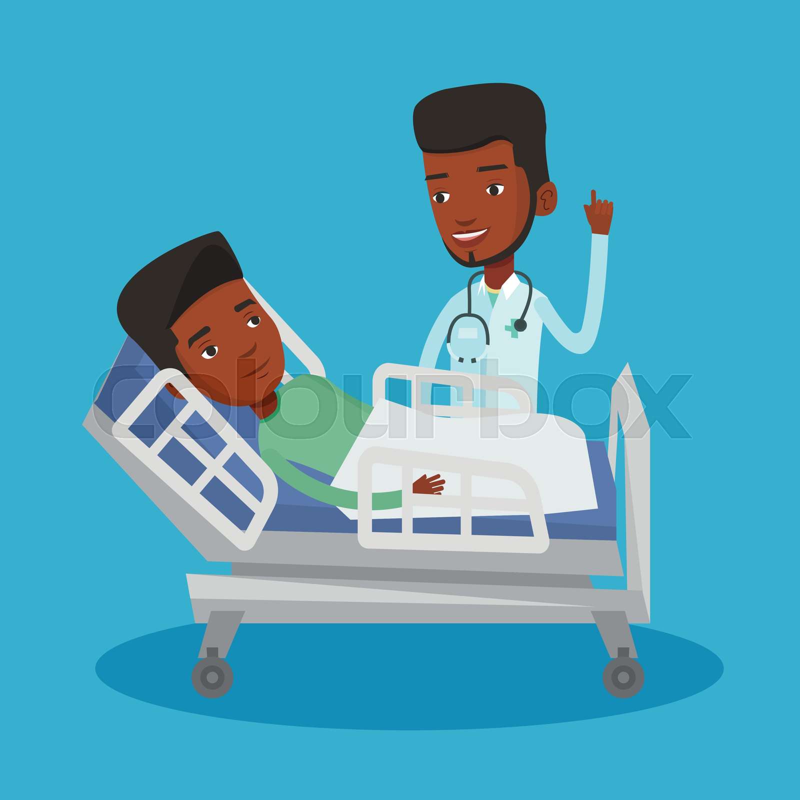 Doctor visiting patient vector illustration. | Stock vector | Colourbox