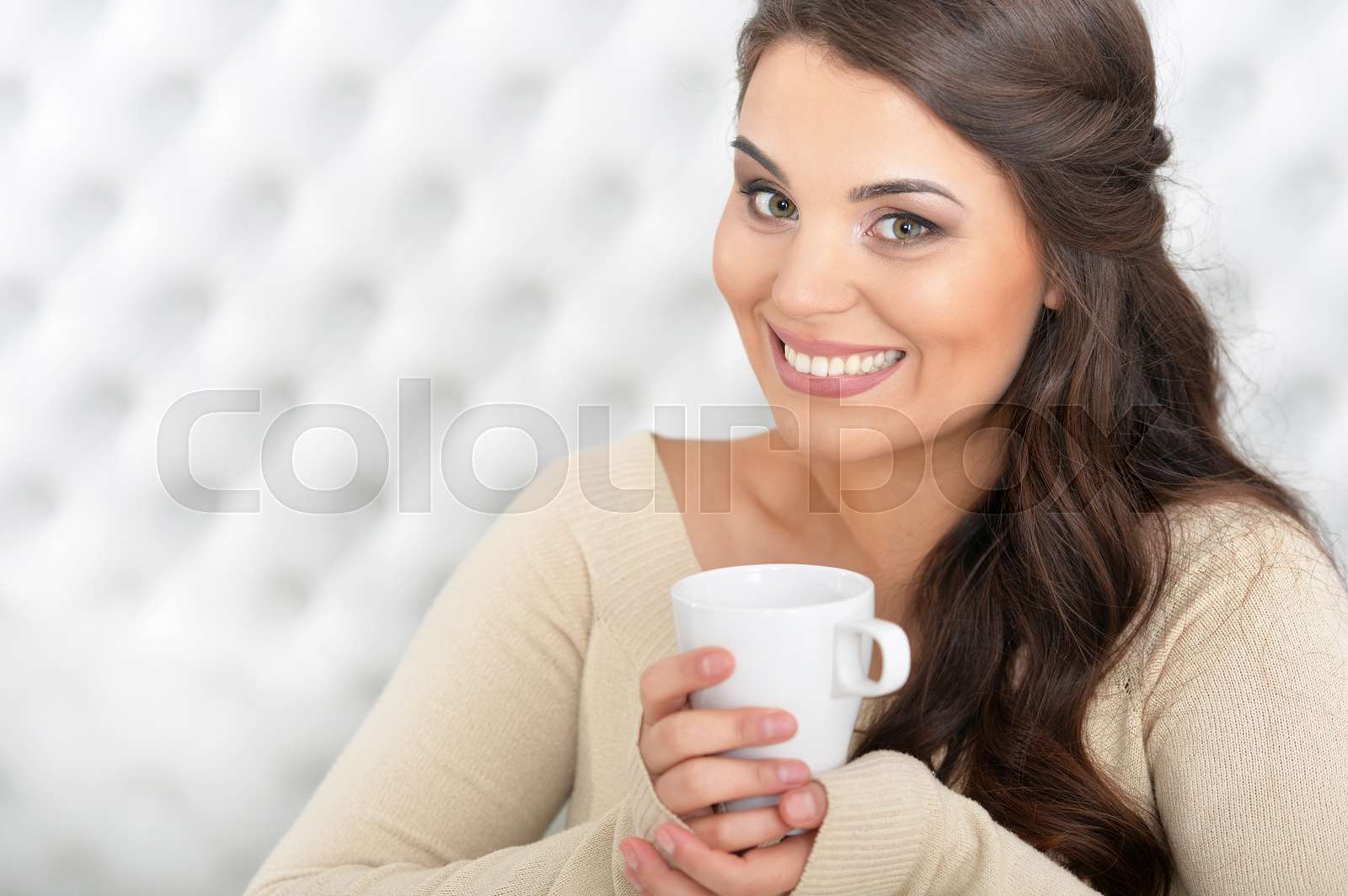 woman drinking tea | Stock image | Colourbox