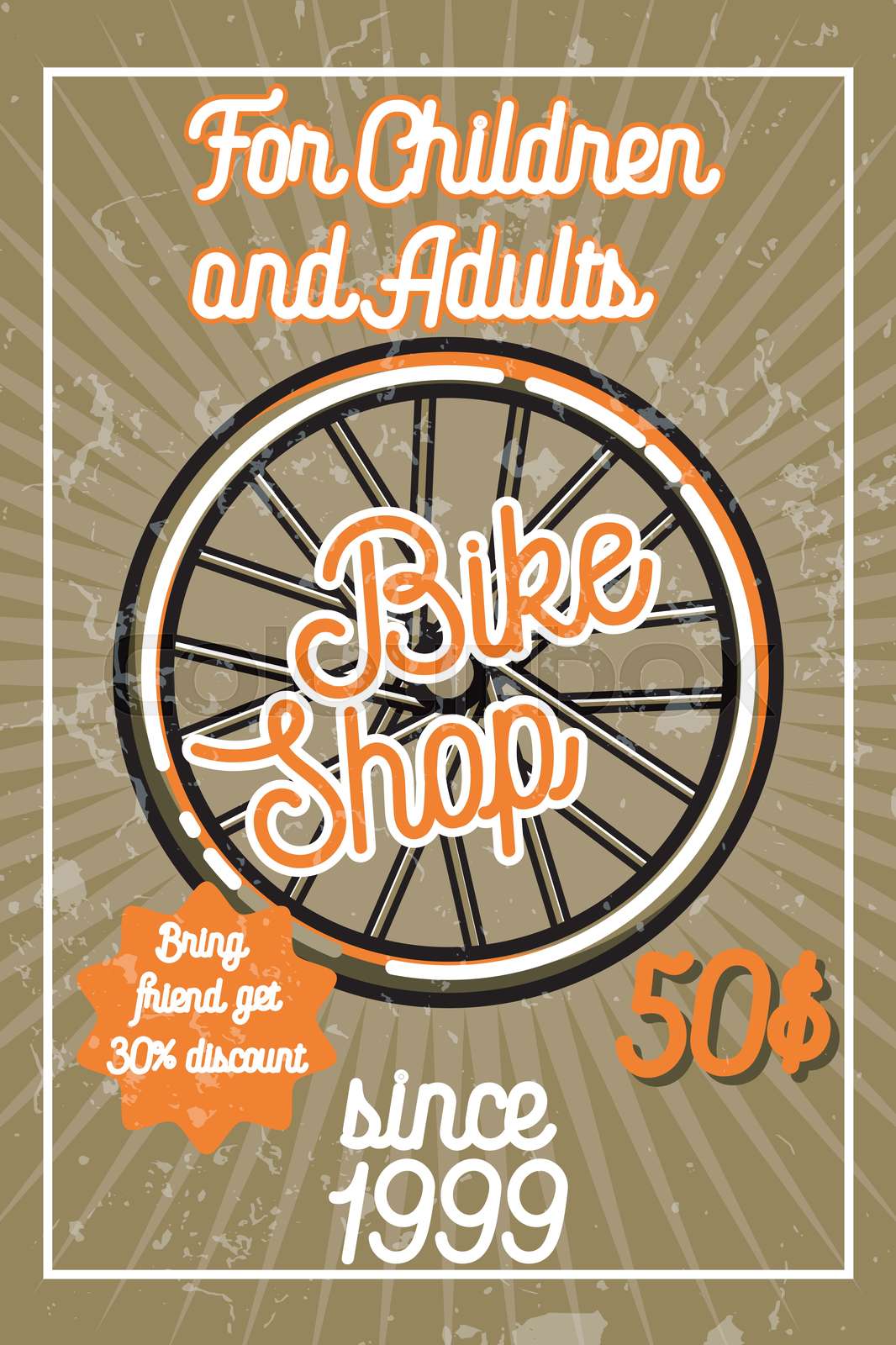 Color vintage bike shop banner | Stock vector | Colourbox