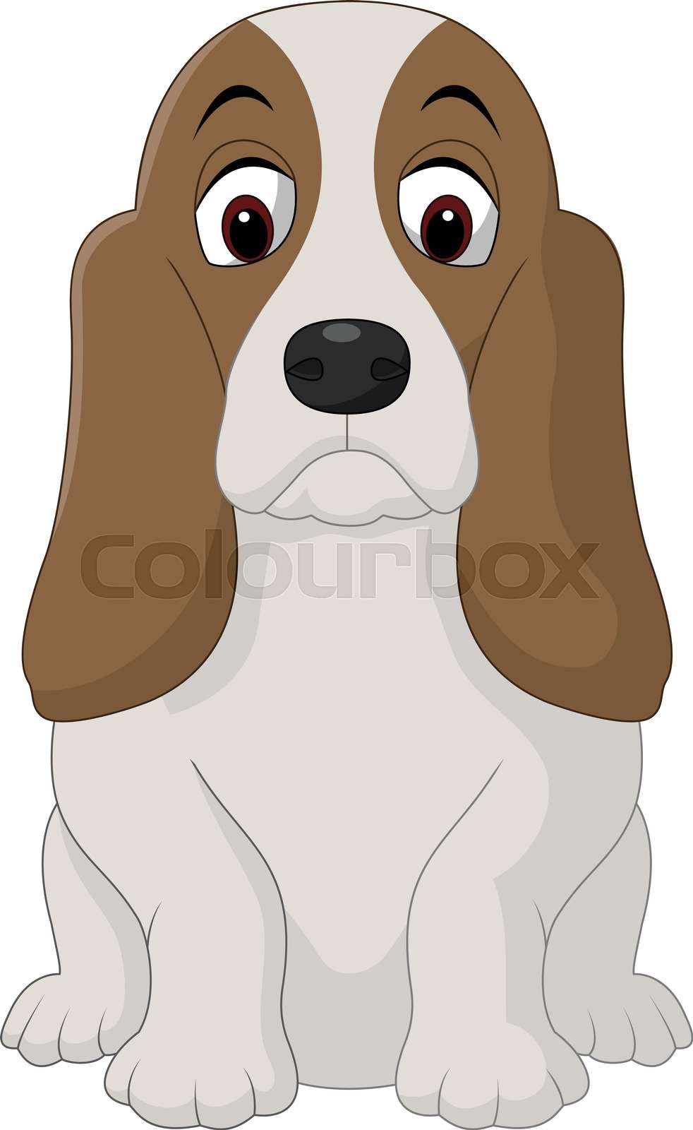 Cartoon happy beagle dog sitting | Stock vector | Colourbox