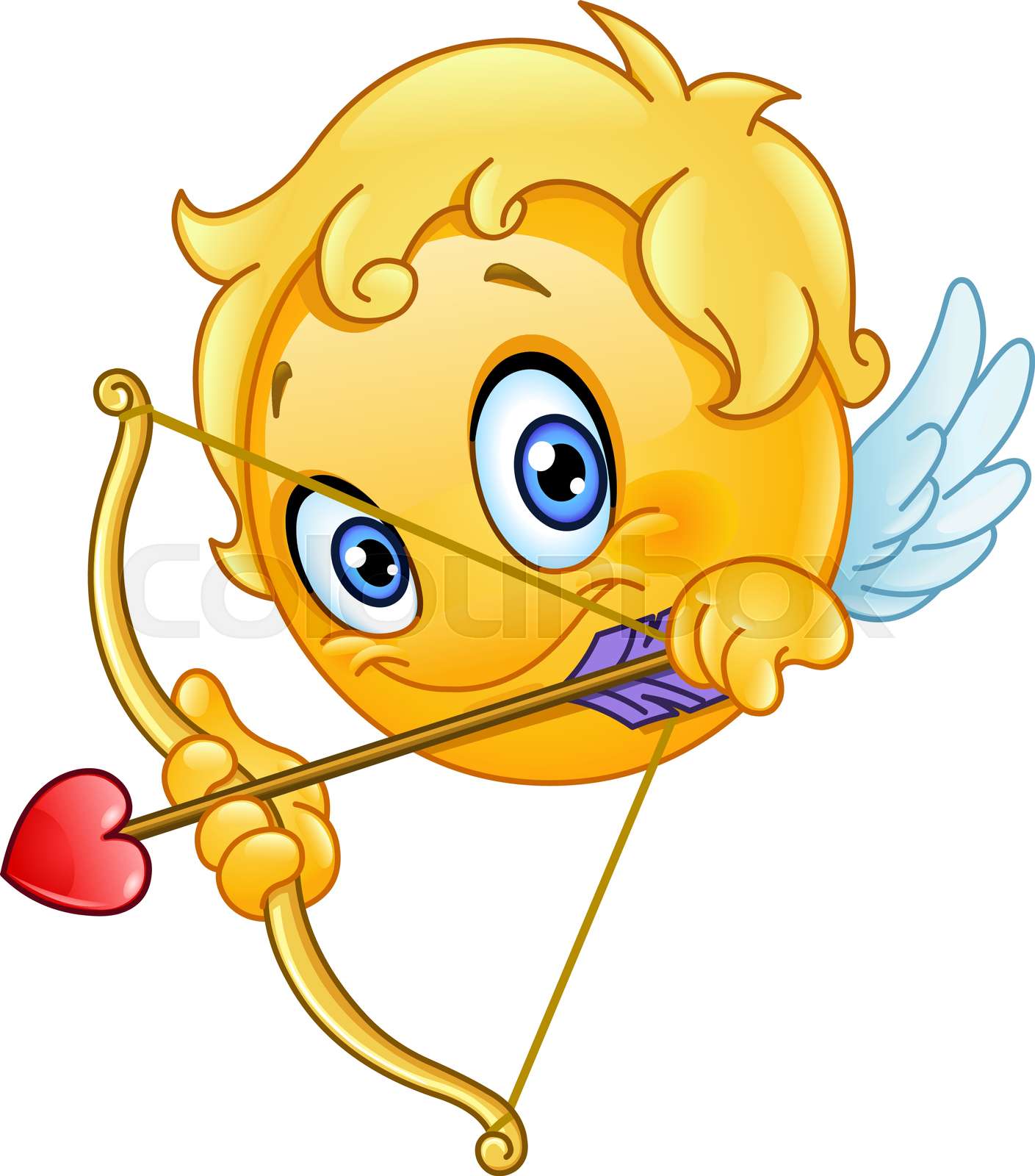 Cupid emoticon | Stock vector | Colourbox